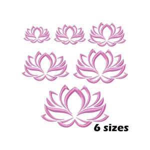Lotus Flower Embroidery Designs, Instant Download - 6 Sizes - Etsy