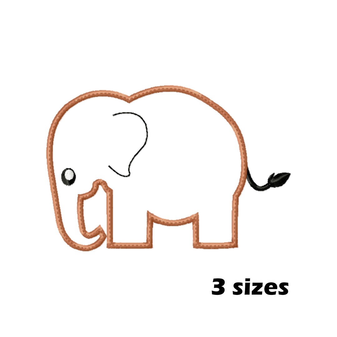 Elephant Applique Embroidery Designs, Instant Download 3 Sizes - Etsy