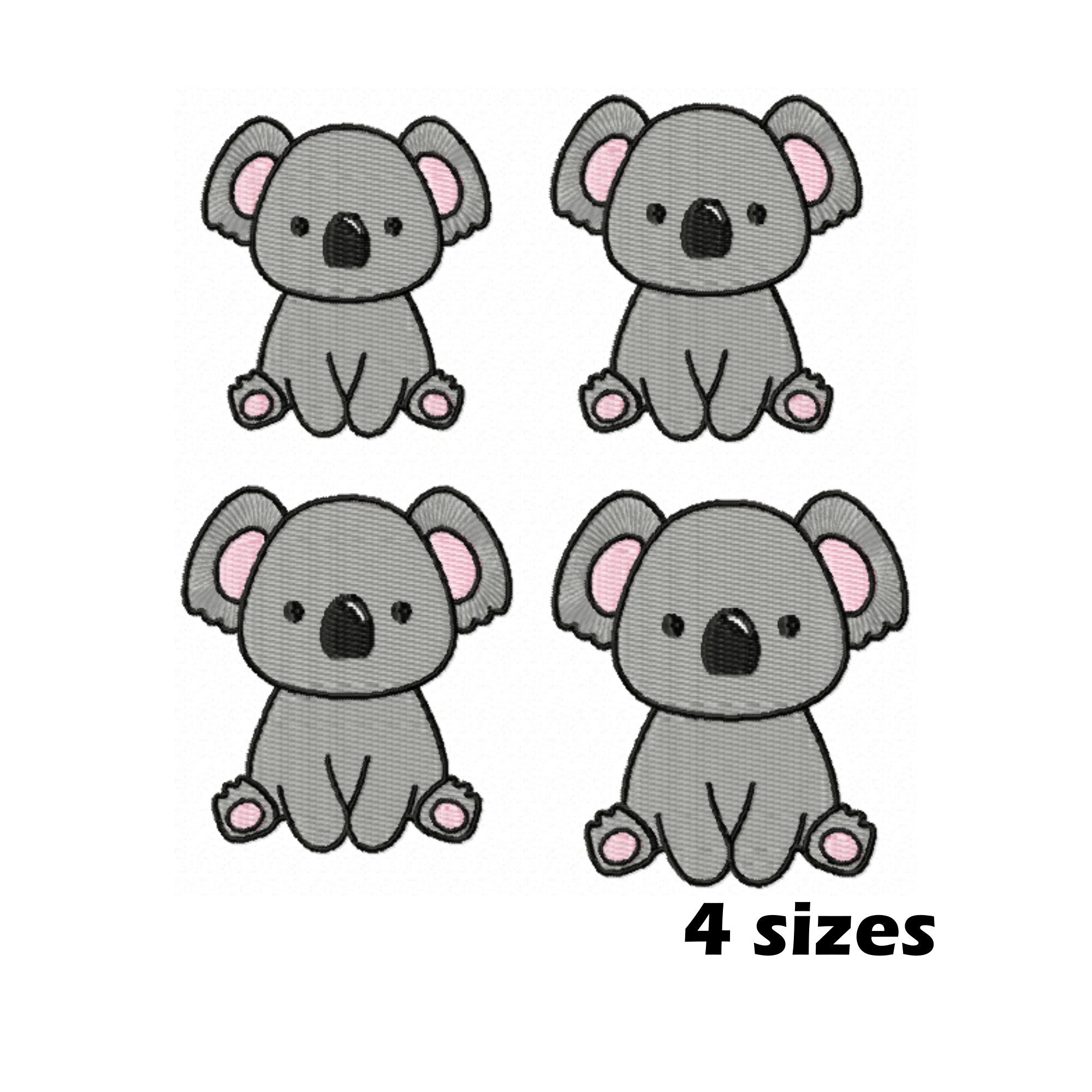 Cute Koala Embroidery Designs, Instant Download - 4 Sizes - Etsy