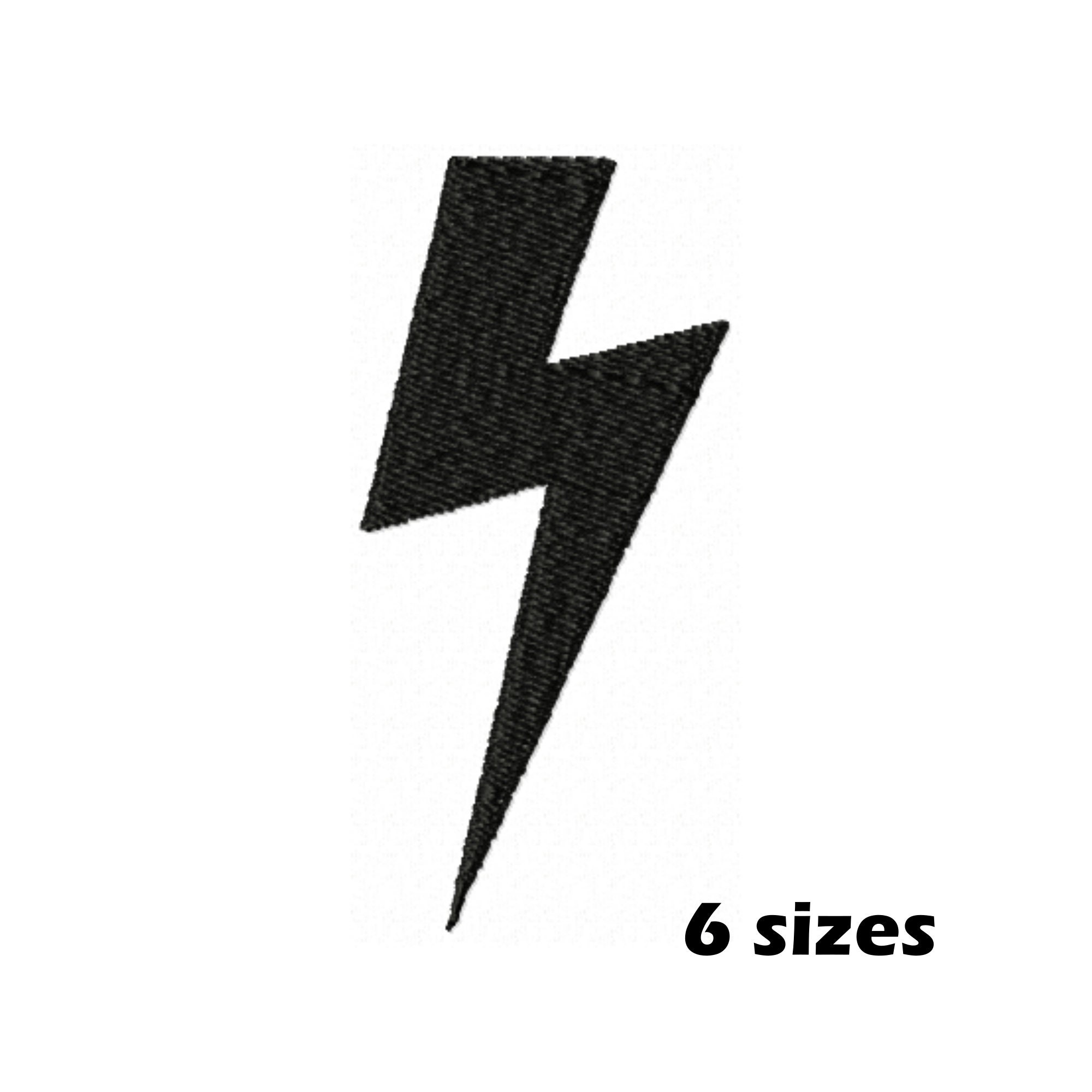 Lightning Bolt Embroidery Designs Instant Download 6 Sizes - Etsy