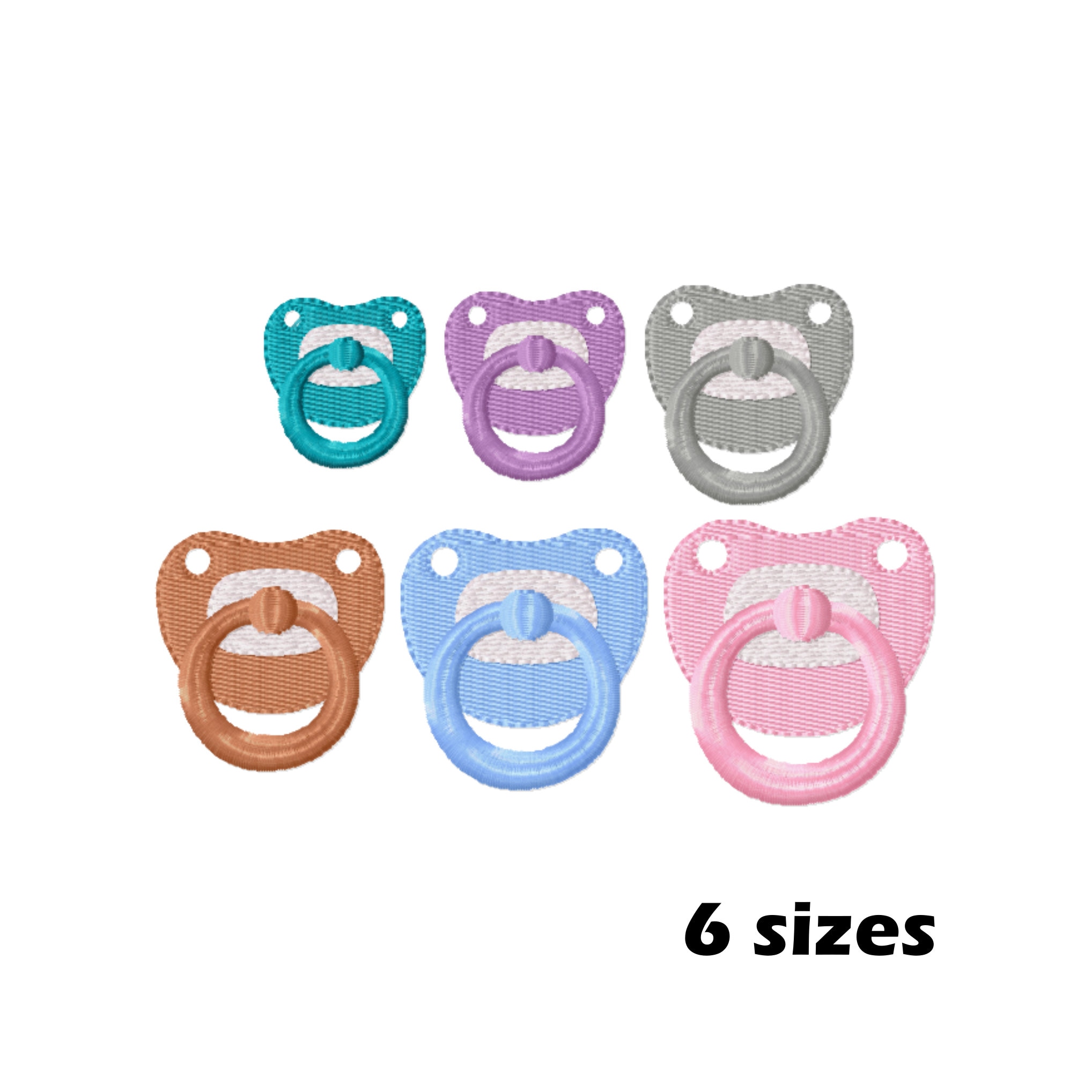Baby Pacifier Embroidery Designs Instant Download 6 Sizes - Etsy