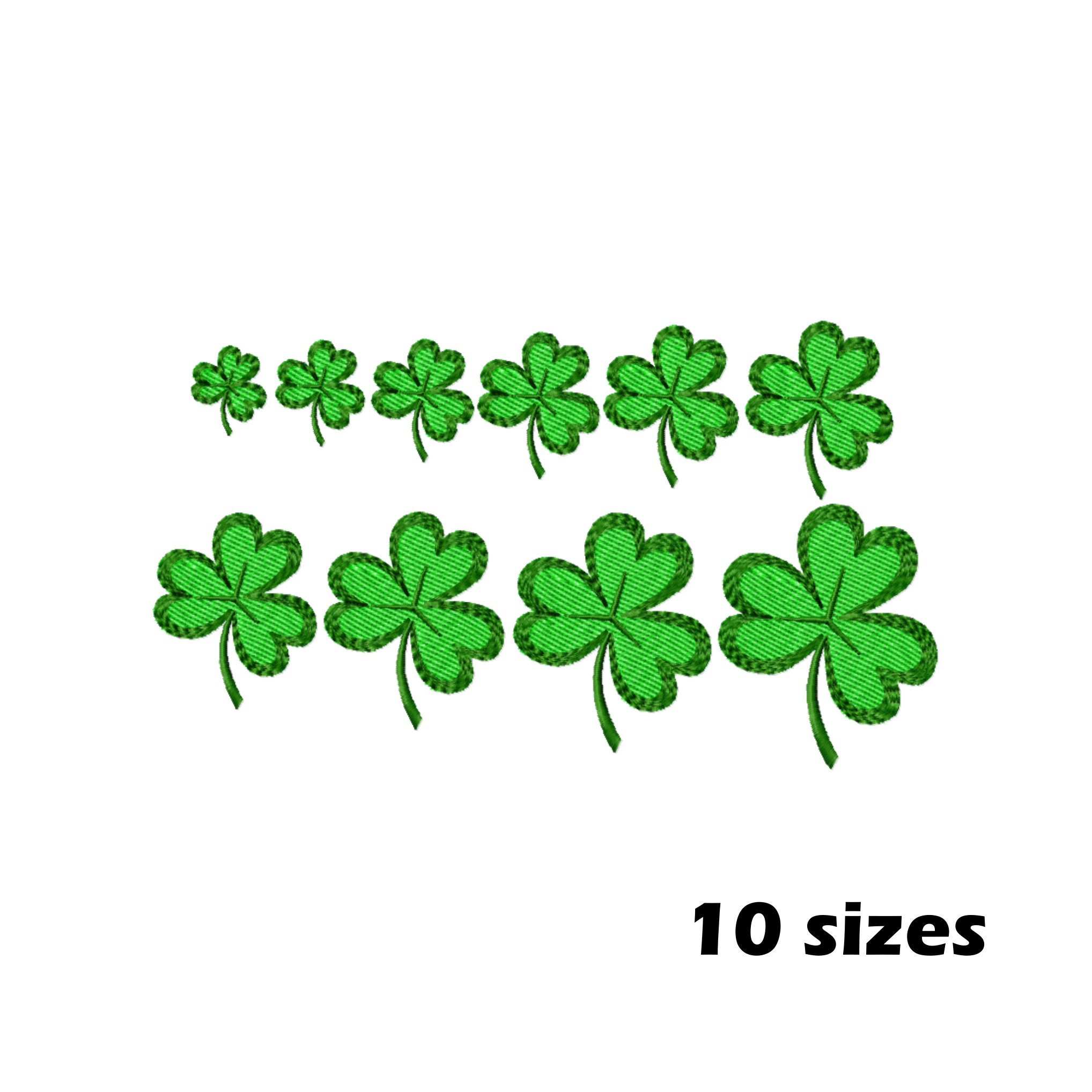 Three Leaf Clover Embroidery Designs Instant Download 10 - Etsy