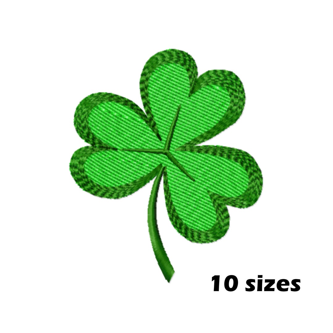 Three Leaf Clover Embroidery Designs, Instant Download 10 Sizes - Etsy