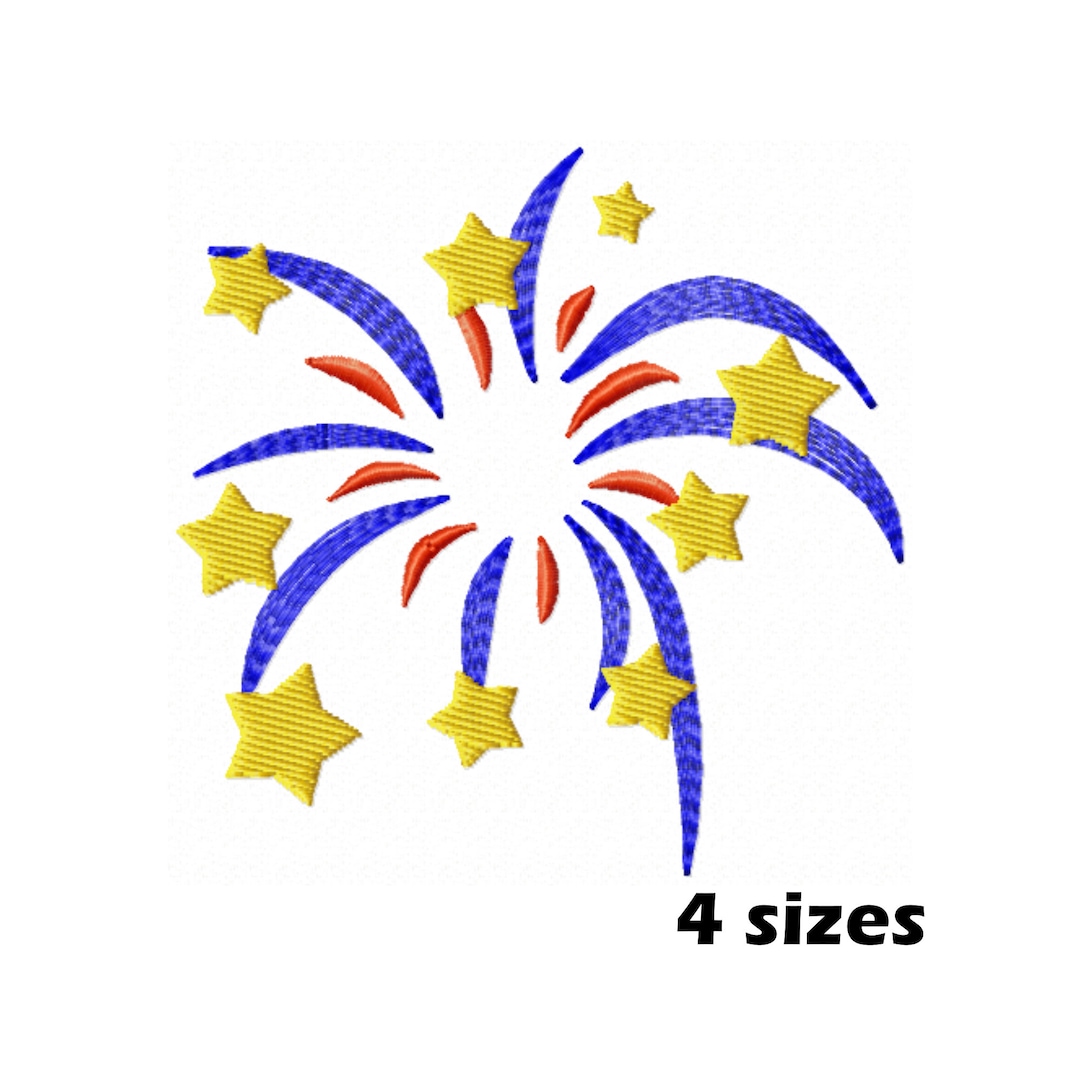 Firework Embroidery Designs, Instant Download 4 Sizes - Etsy