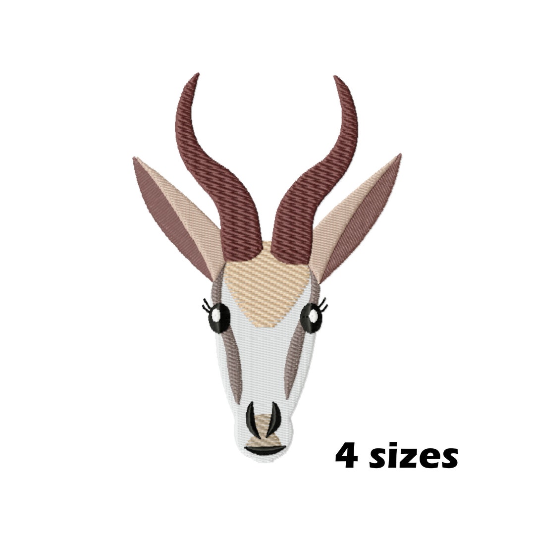 Springbuck Head Embroidery Designs, Instant Download 4 Sizes - Etsy