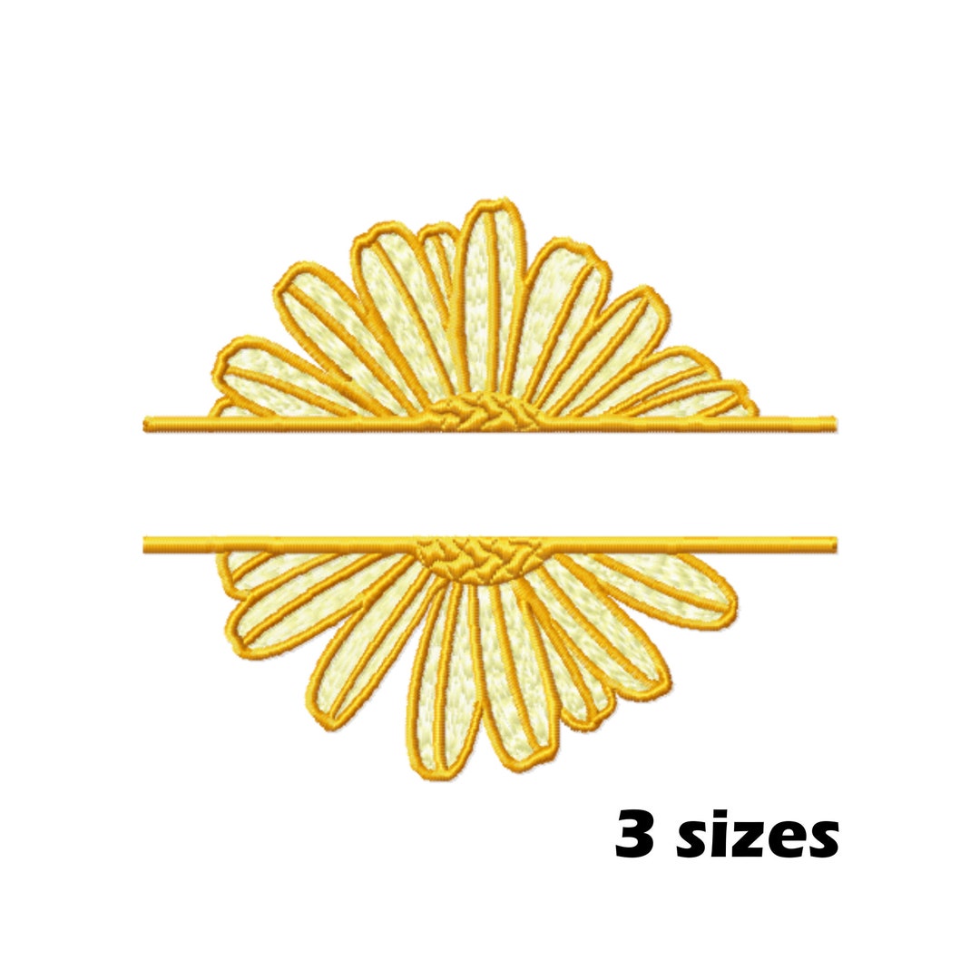 Daisy Split Monogram Embroidery Designs, Instant Download 3 Sizes - Etsy