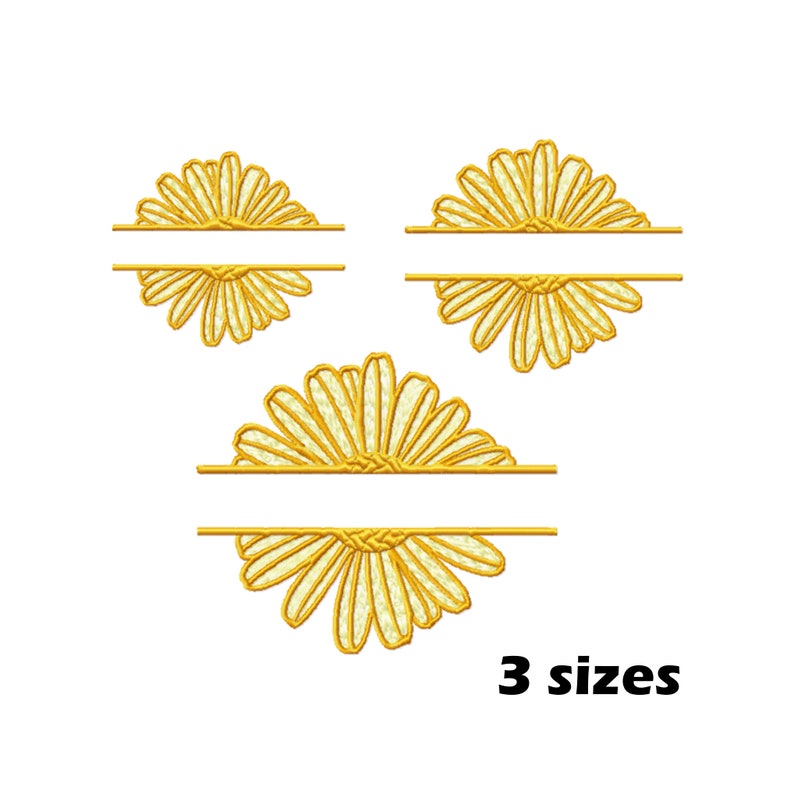 Daisy Split Monogram Embroidery Designs Instant Download 3 - Etsy