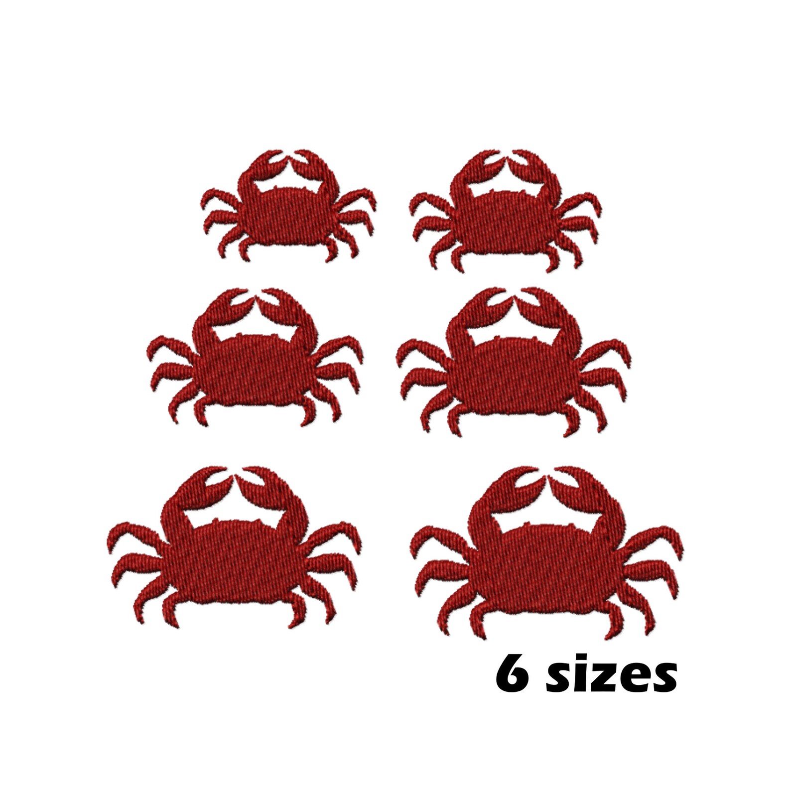 Mini Crab Embroidery Designs, Instant Download - 6 Sizes - Etsy
