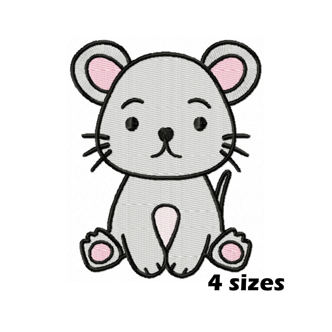 Cute Mouse Embroidery Designs, Instant Download 4 Sizes - Etsy