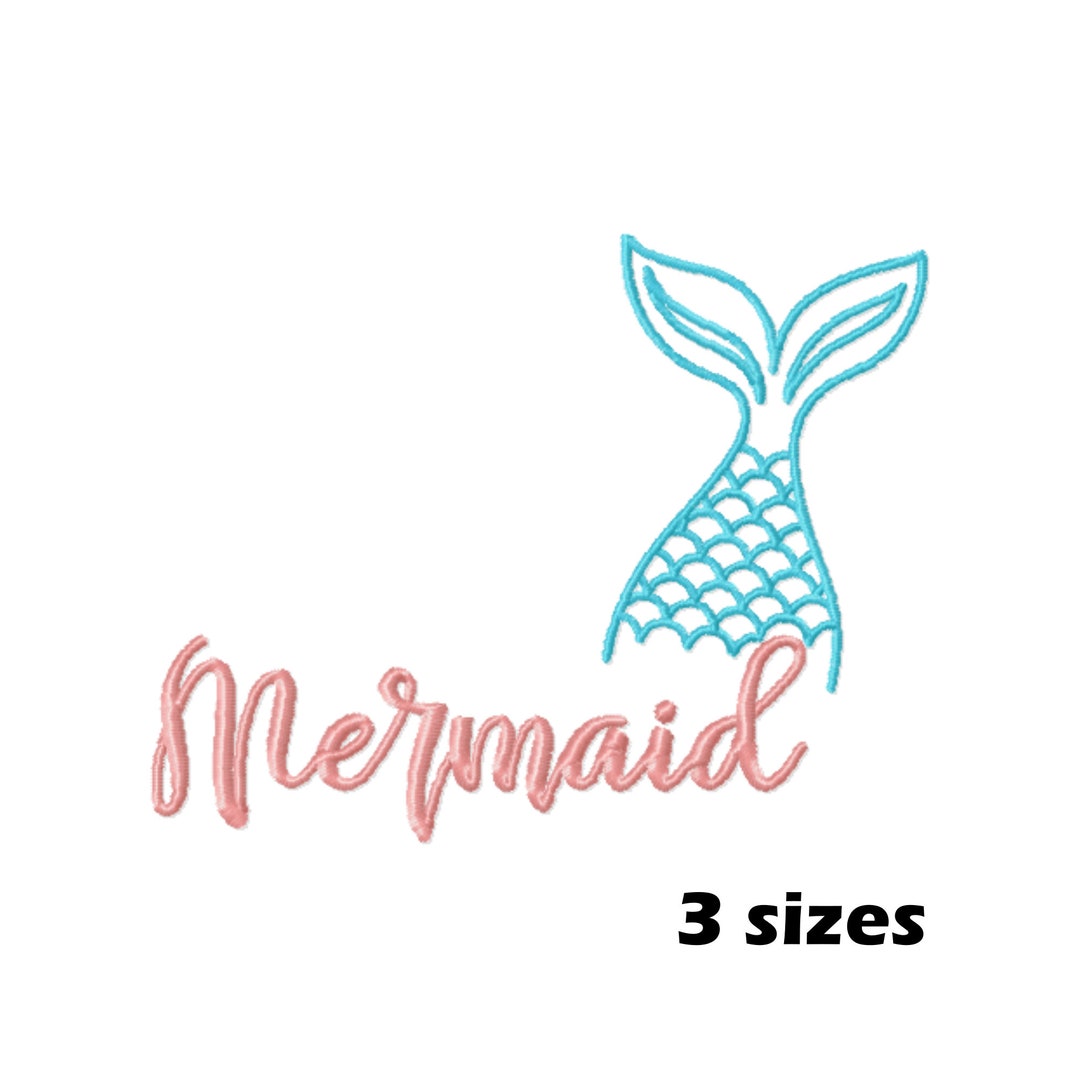 Mermaid Embroidery Designs, Instant Download 3 Sizes - Etsy