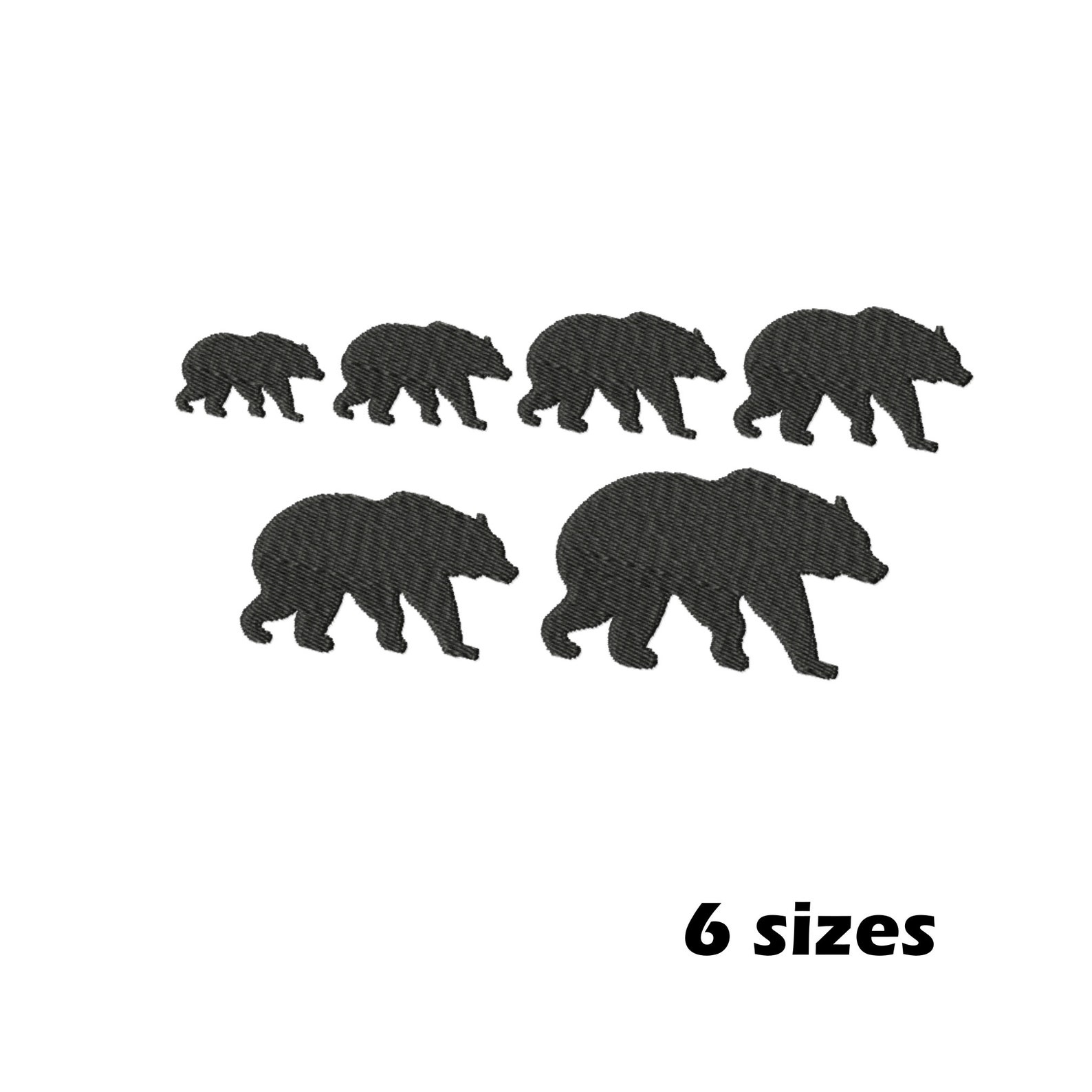 Black Bear Embroidery Designs, Instant Download - 6 Sizes - Etsy