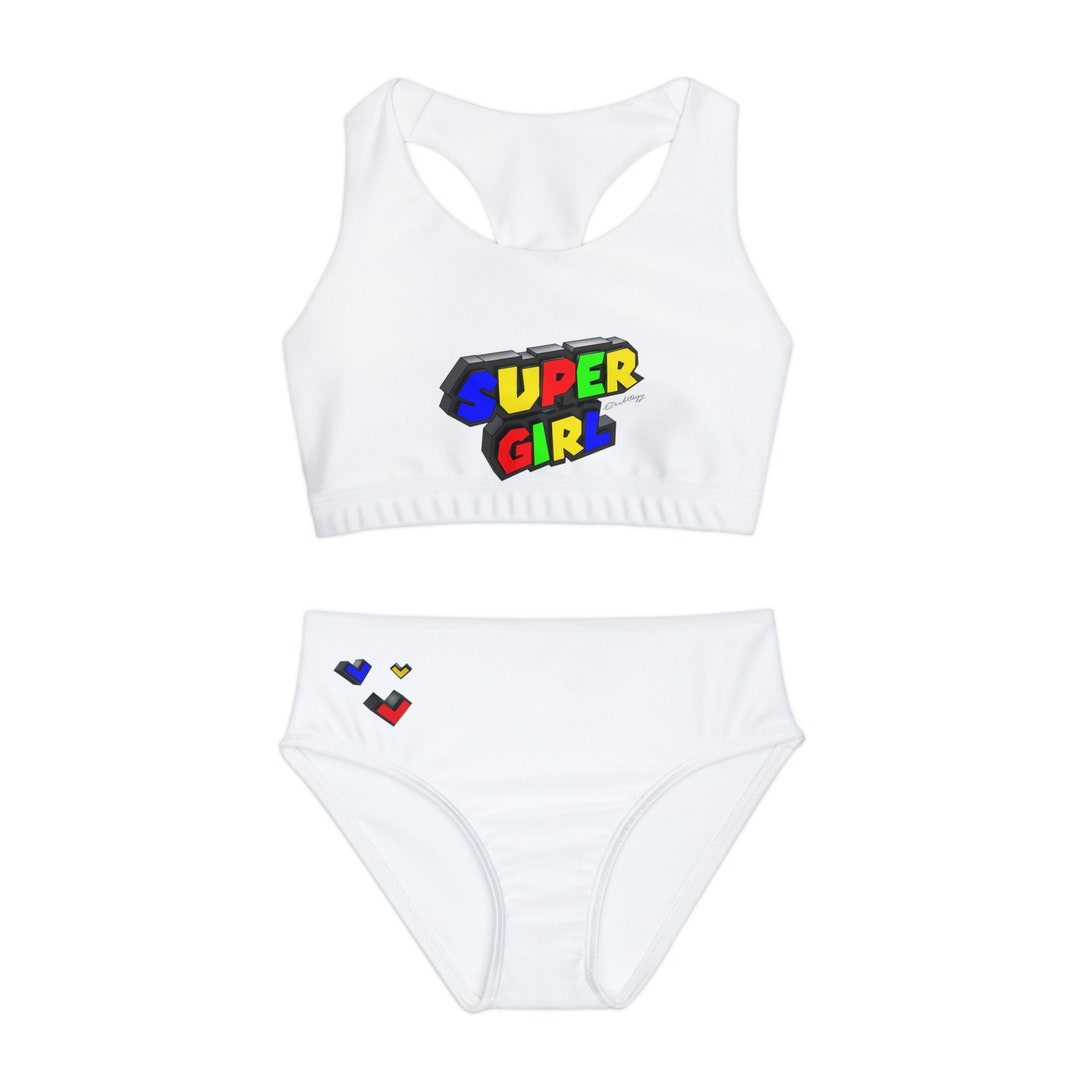 White Girls Two Piece Swimsuit Girls Swimsuit Girls Etsy