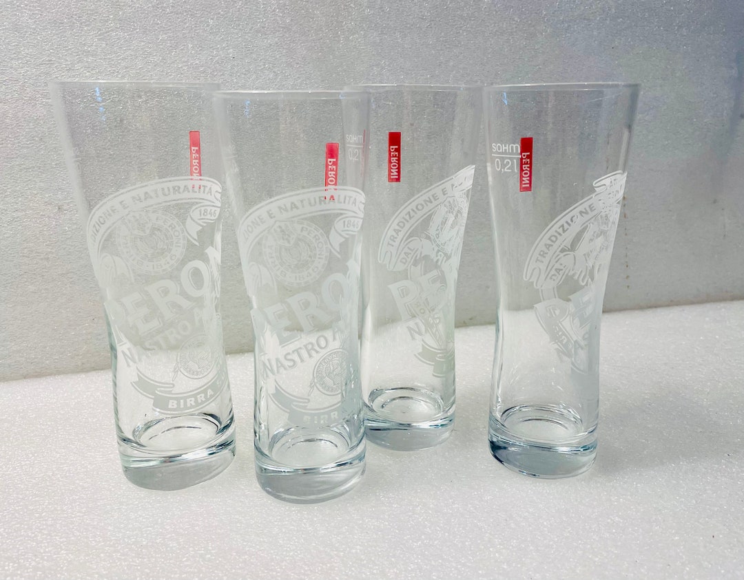 Set of 4 Peroni Signature Etched Italian Beer Glass Glasses - Etsy