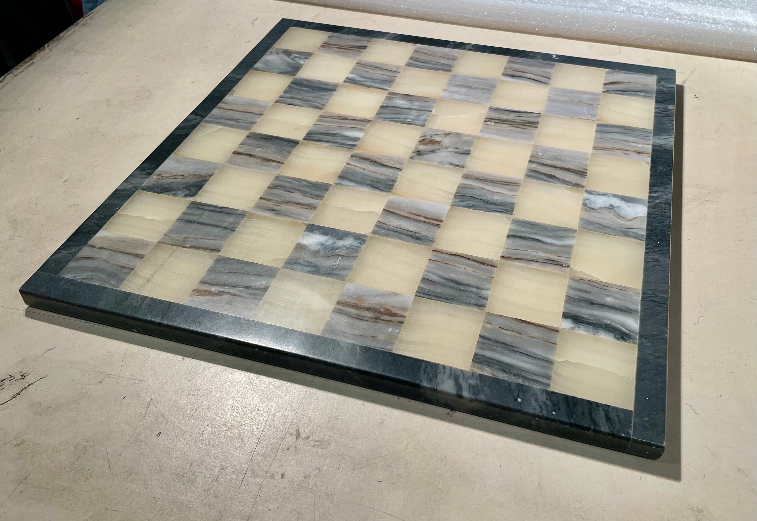 Vintage Mexican Aztec Onyx Marble Chess Set Board Hand Carved Pieces ...