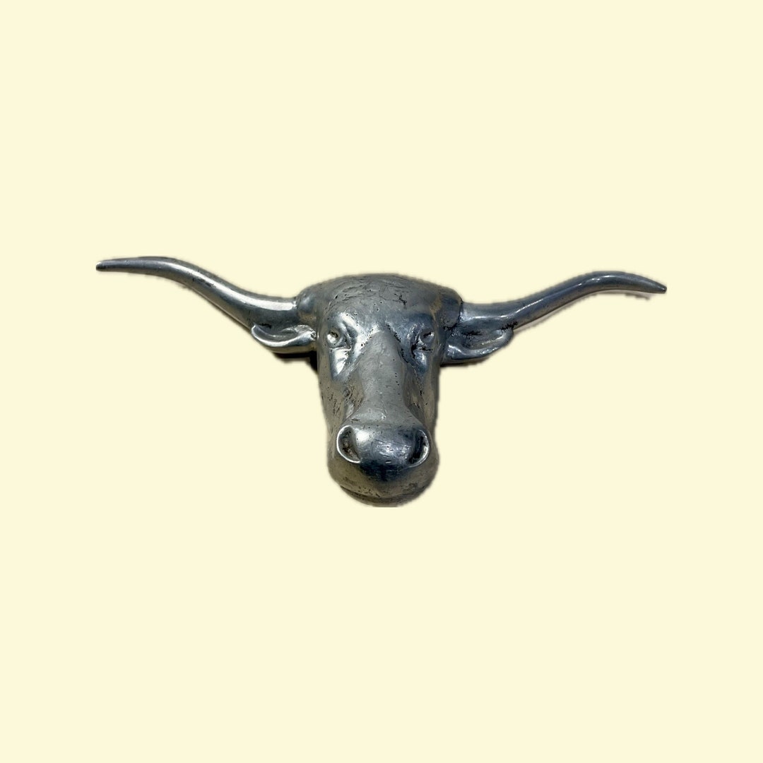 Pewter Longhorn Cattle Head, RARE FIND - Etsy