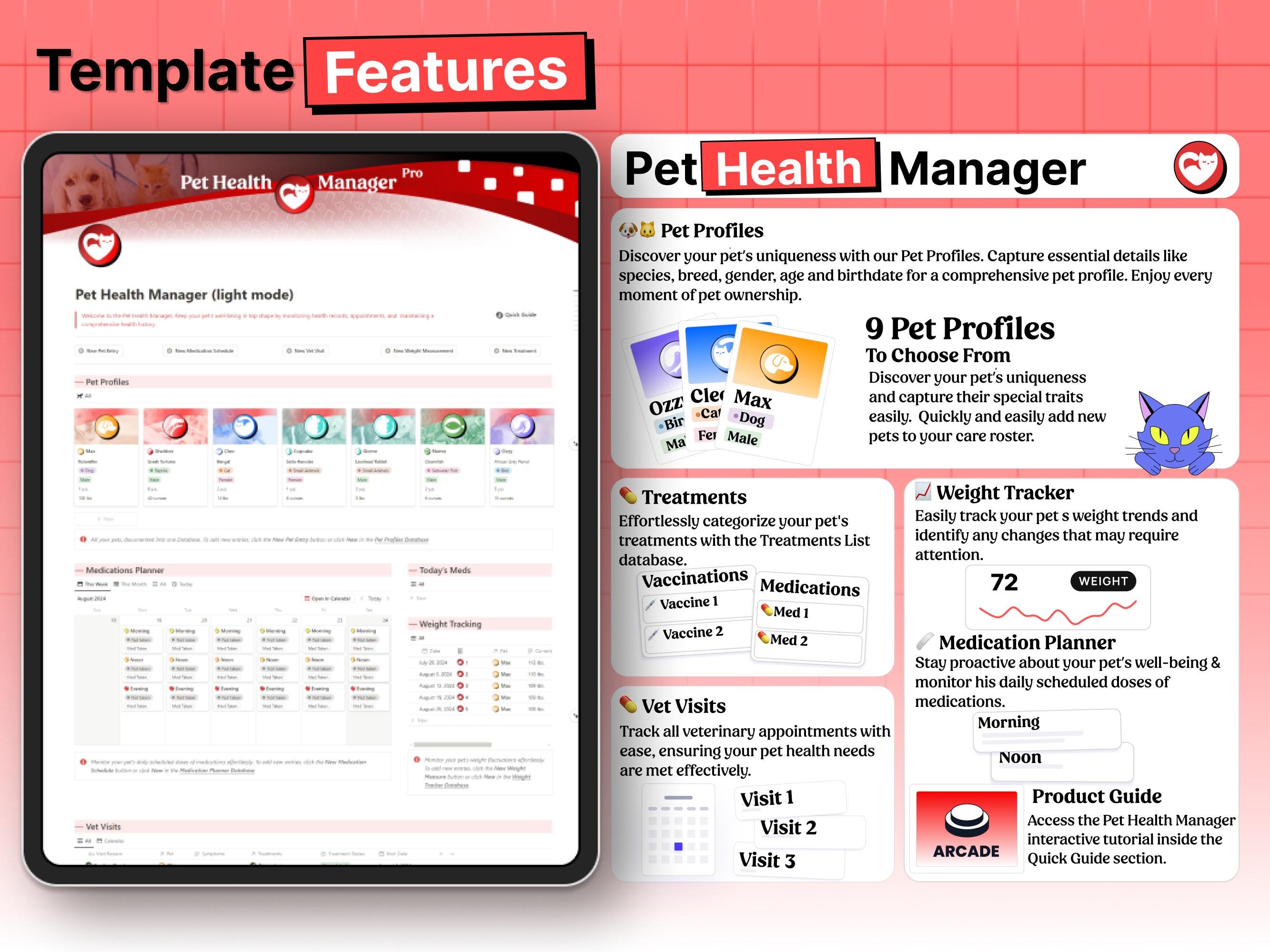 Digital Pet Planner Notion Template Pet Care & Health Tracker Pet ...