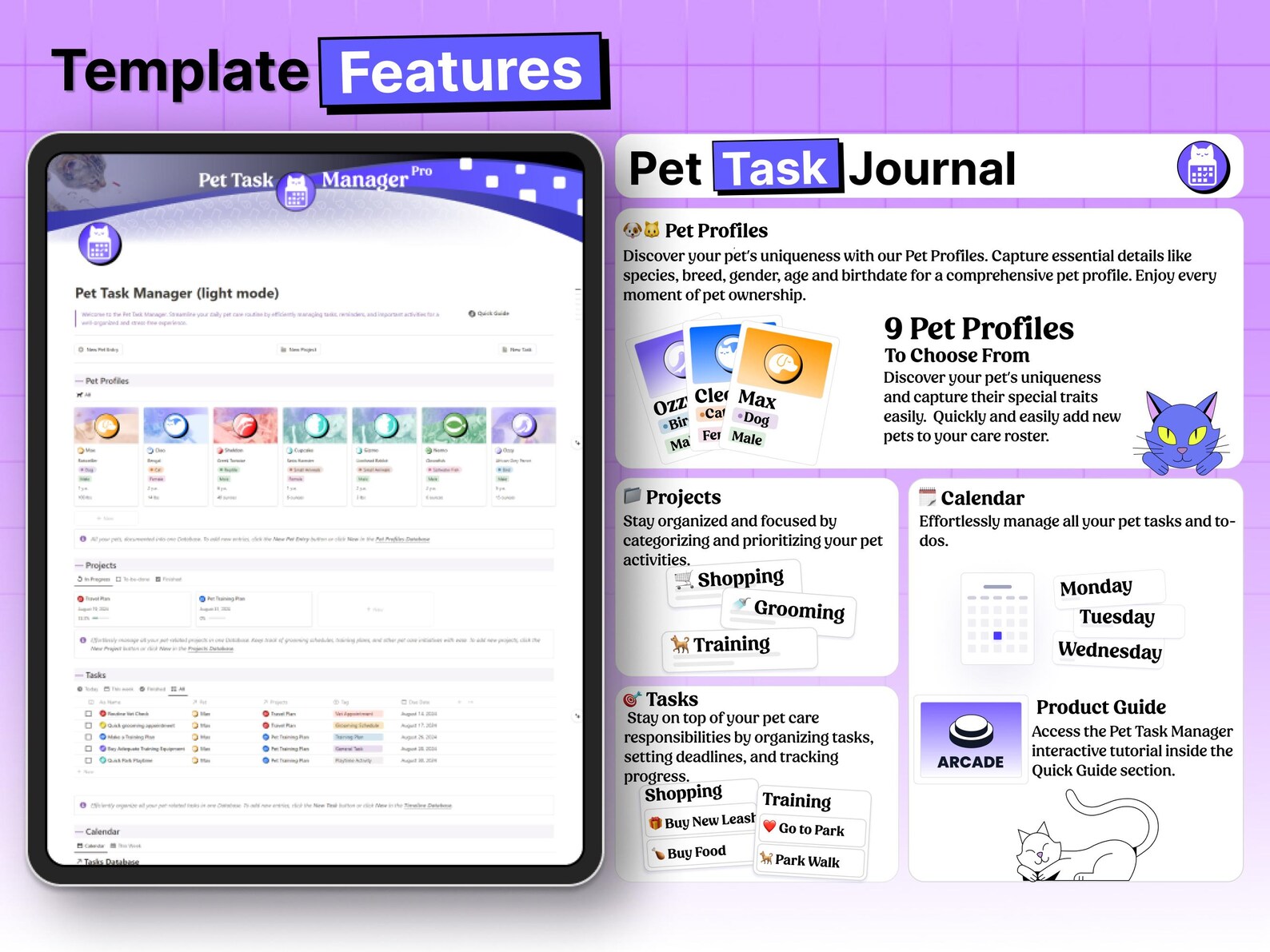 Digital Pet Planner Notion Template Pet Care & Health Tracker Pet ...