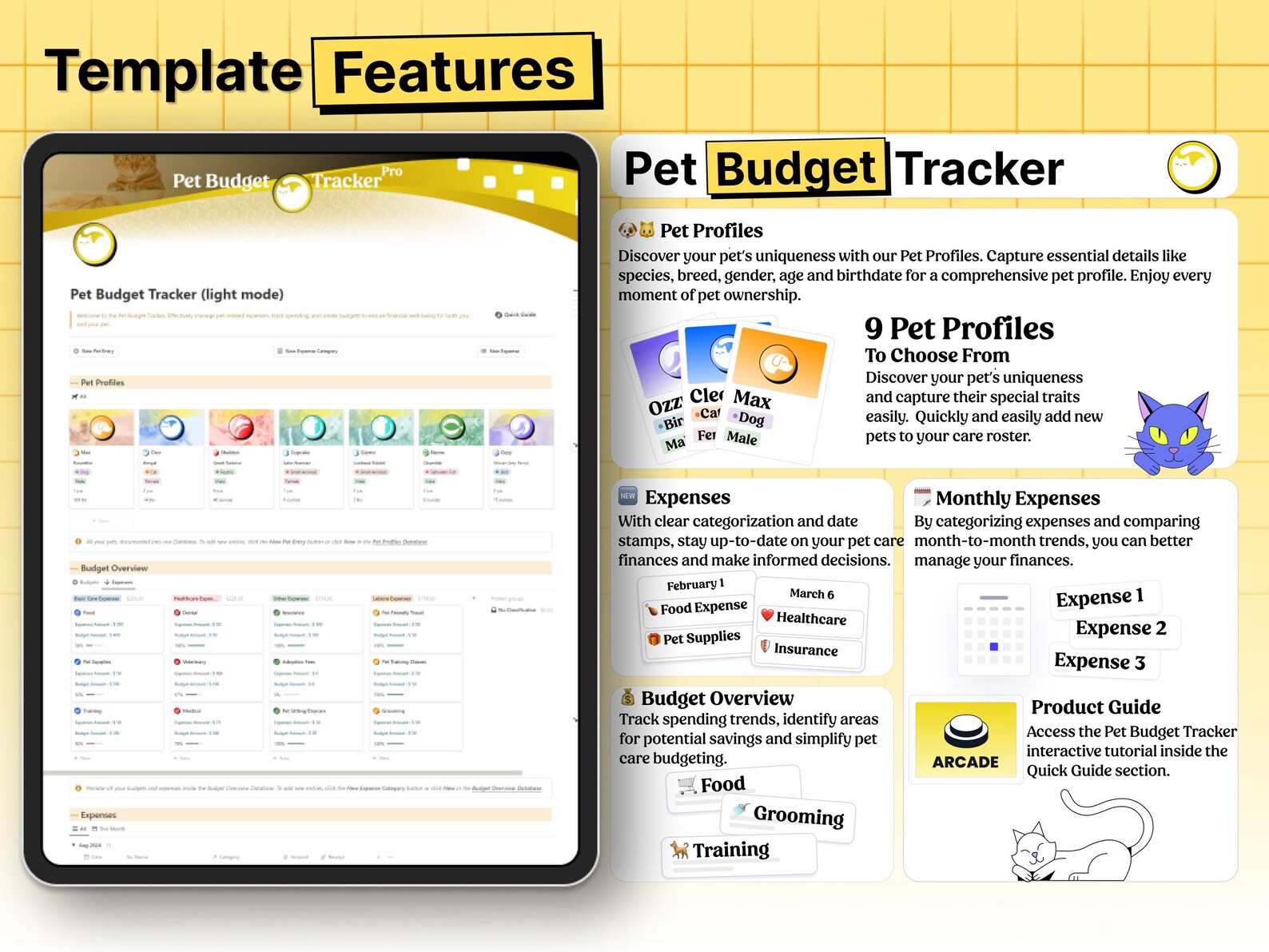 Digital Pet Planner Notion Template Pet Care & Health Tracker Pet ...