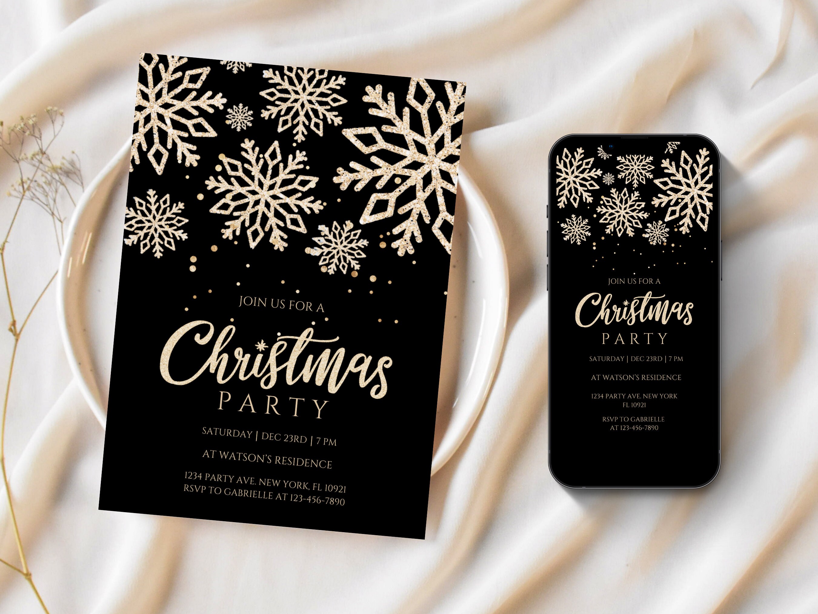 Editable Christmas Party Invitation Digital Printable - Etsy