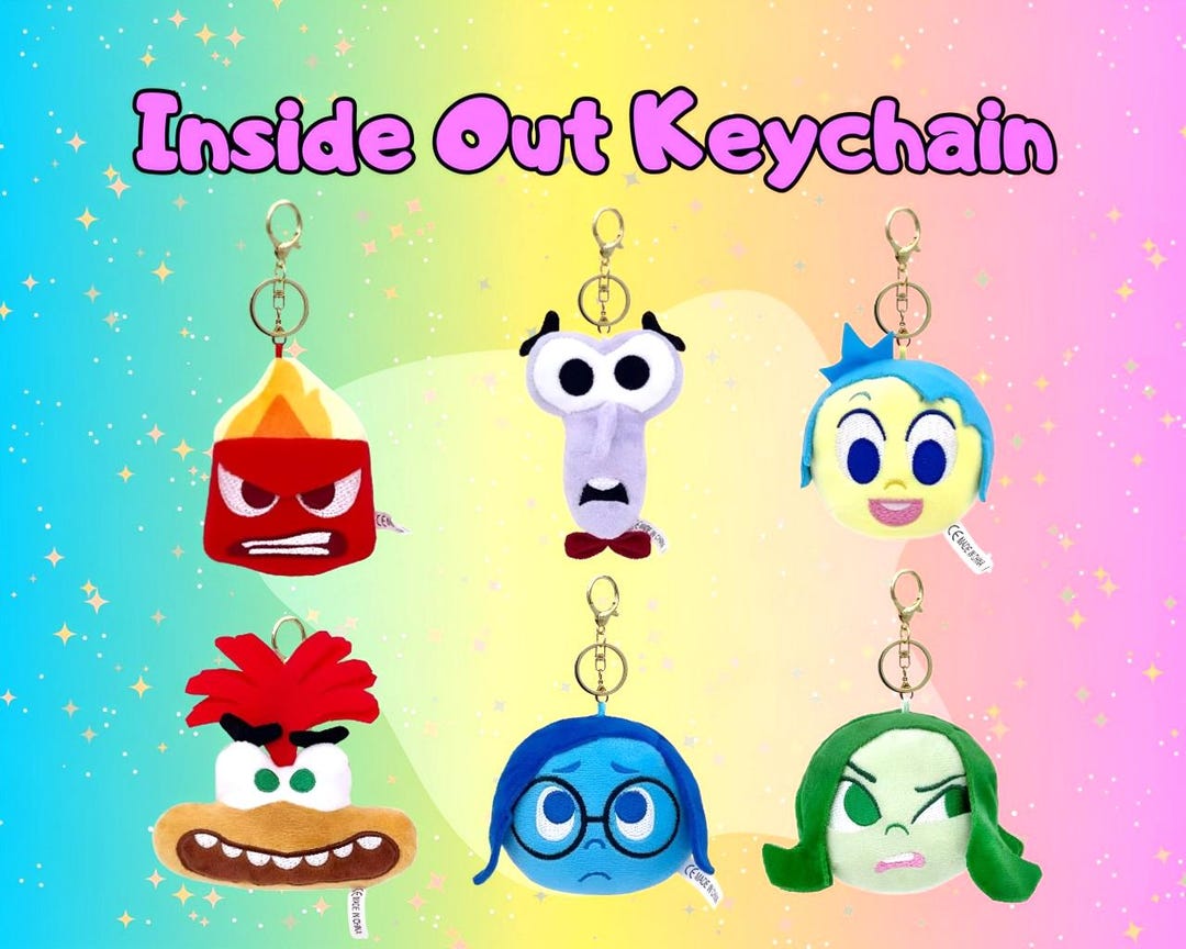 Cute Inside Out 2 Keychains, Kawaii Emotions Keychains, Disney ...