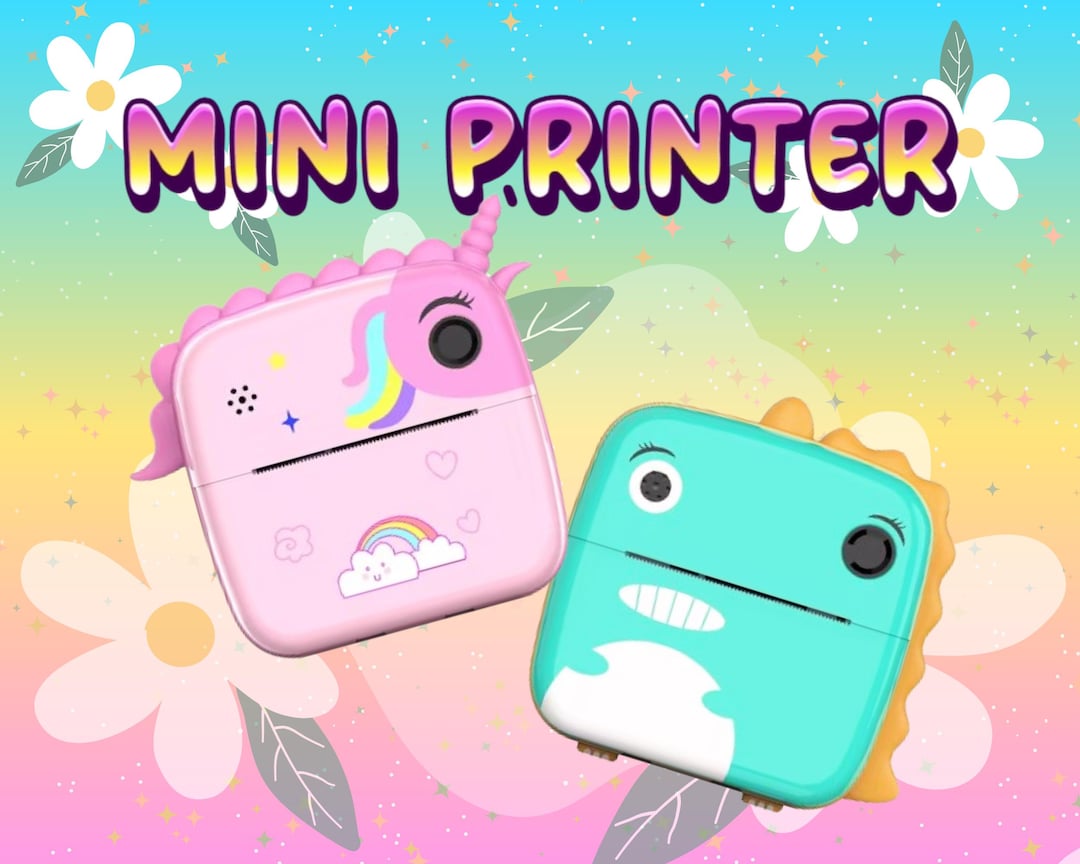 Cute Pink and White Mini Printer, 57mm Thermal Paper Mini Printer ...