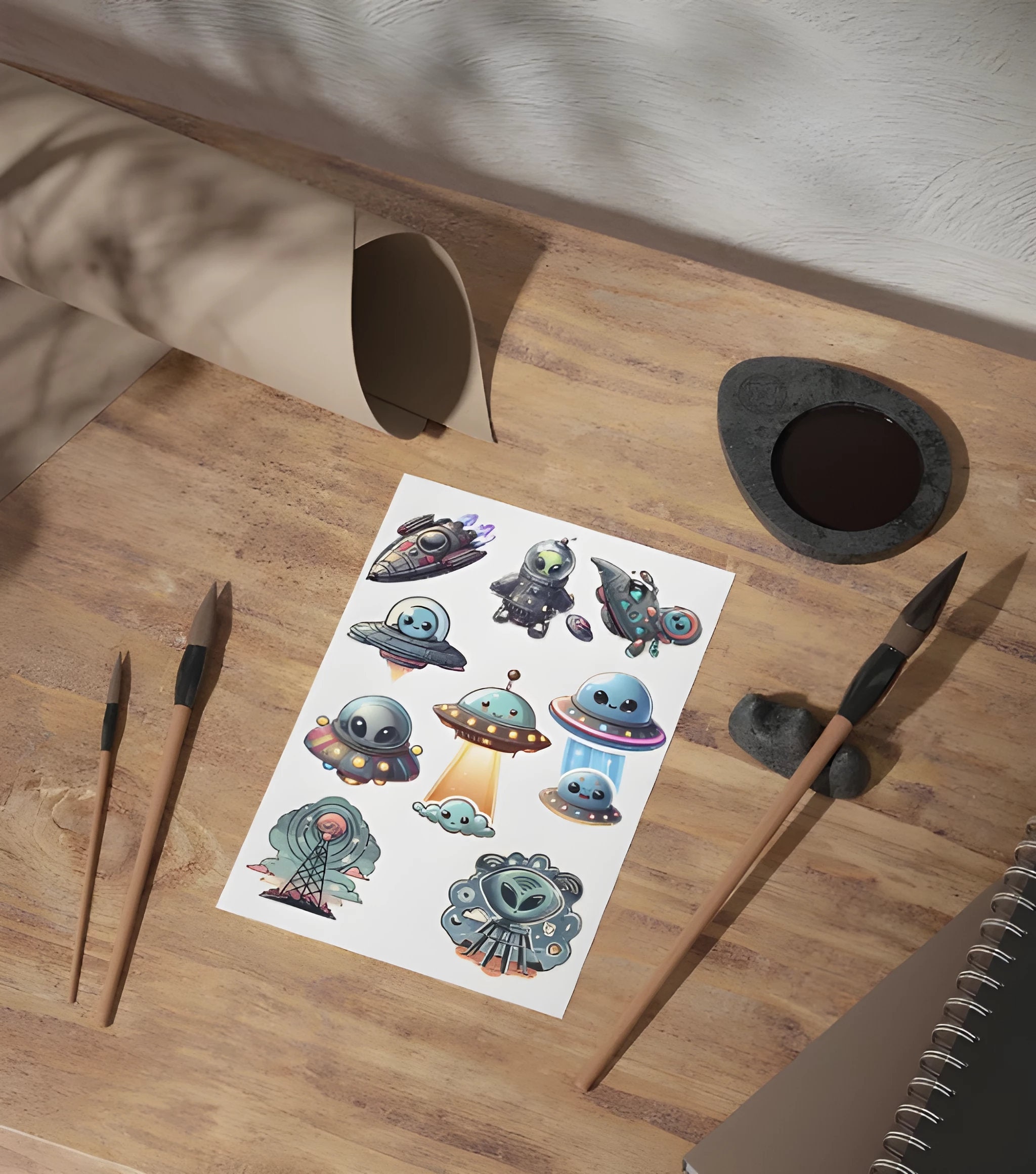 More Than 100 Printable Space Digital Stickers, Printable Rockets ...