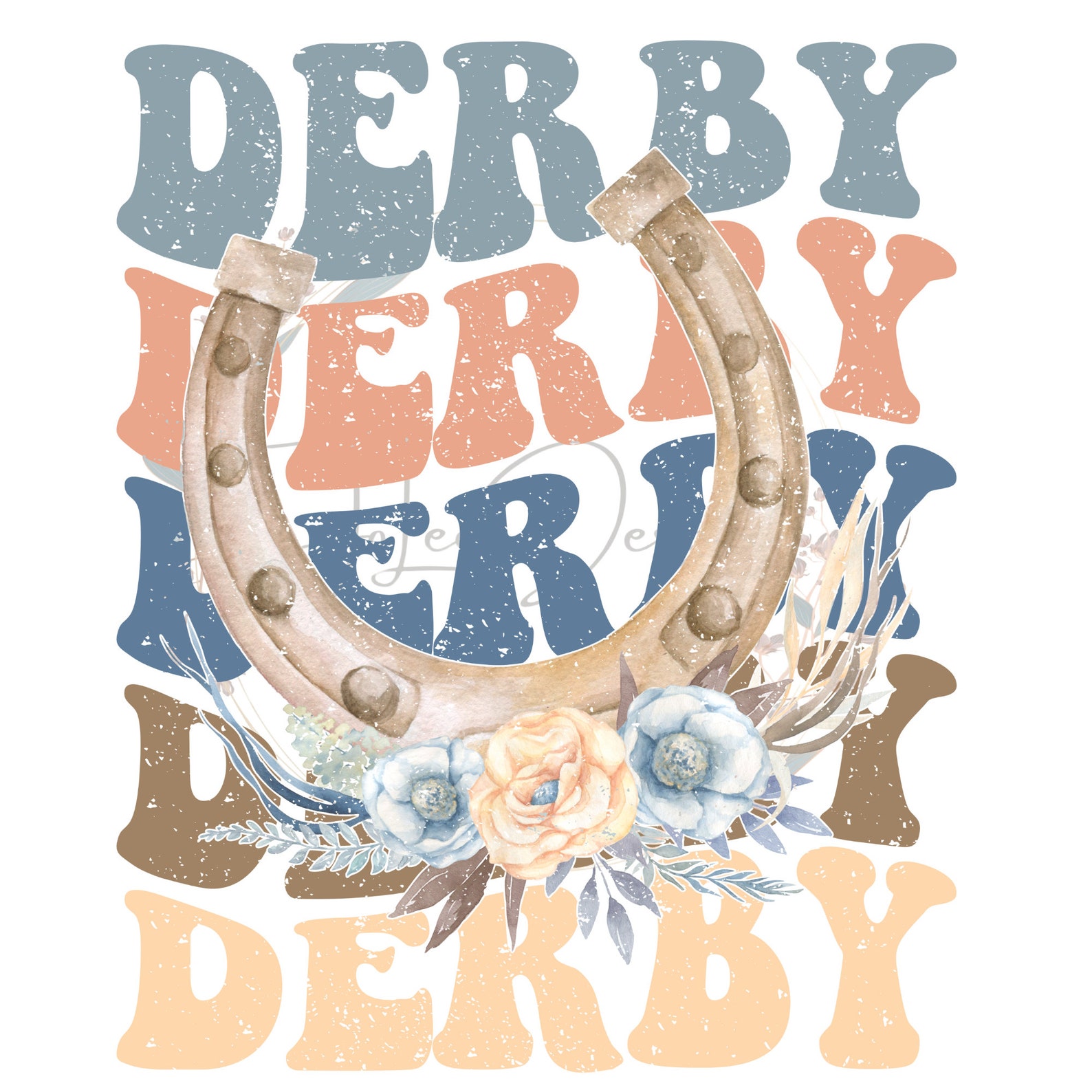 Derby Horse Shoe Distressed PNG - Etsy