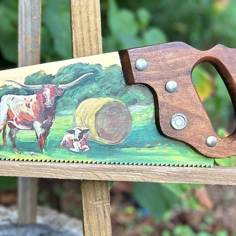 Hand Painted Saw - Etsy