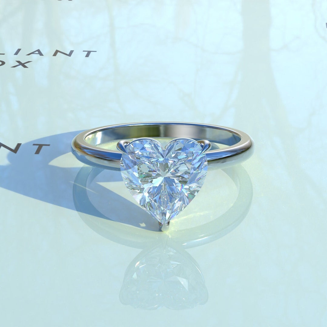 2 Carat Hear Shaped Diamond Ring Heart Shaped Lab Diamond Ring Heart ...