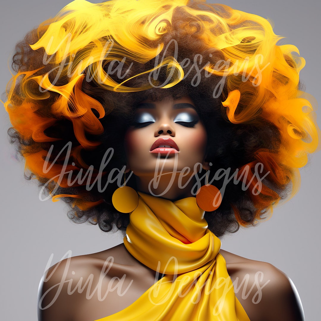 Sunshine Infusion Celebrating the Fusion of Yellow Attire and Afro ...