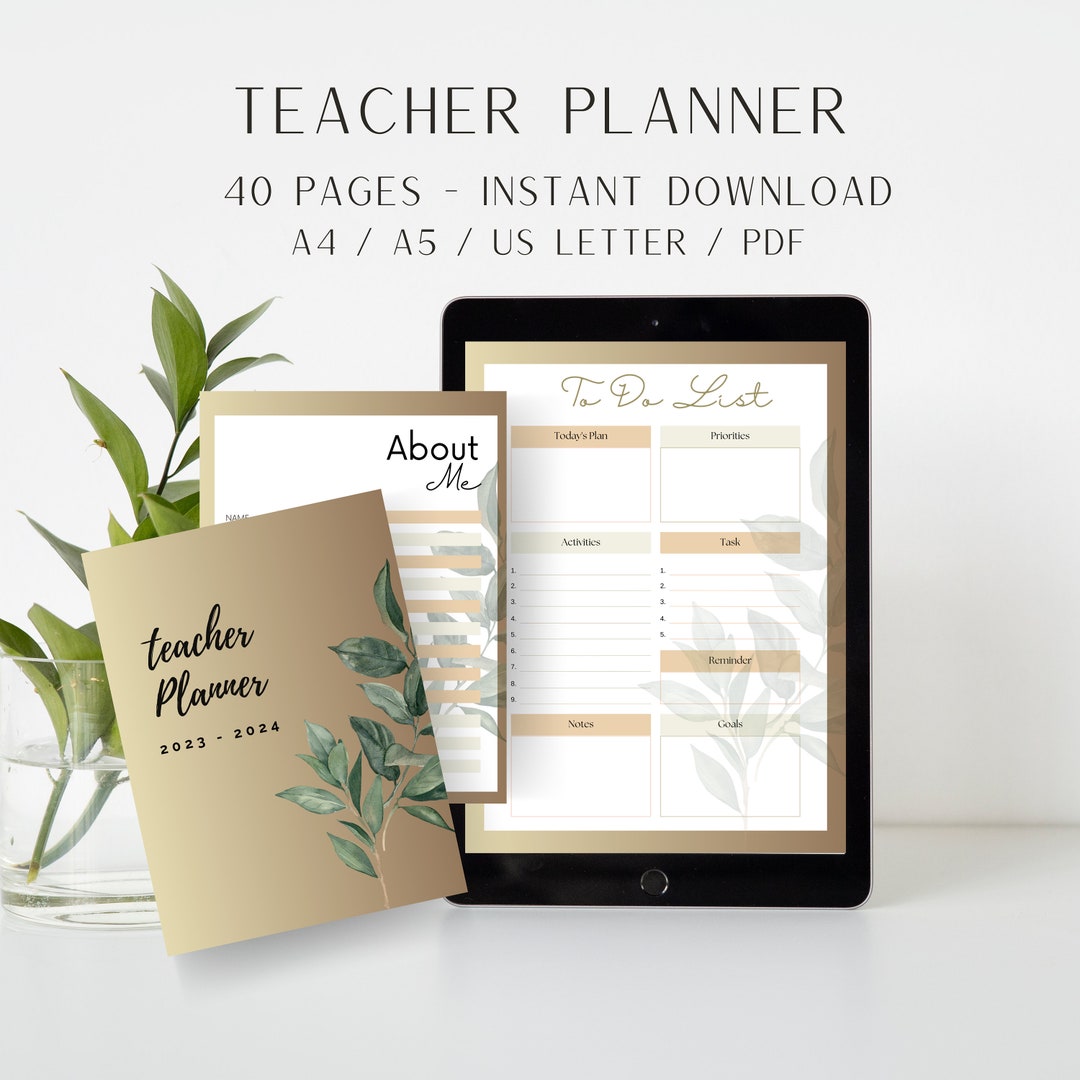 Teacher Planner 2023 2024 Printable Digital Academic Planner - Etsy