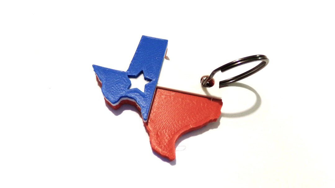 3D Printed Keychain Texas Flag - Etsy