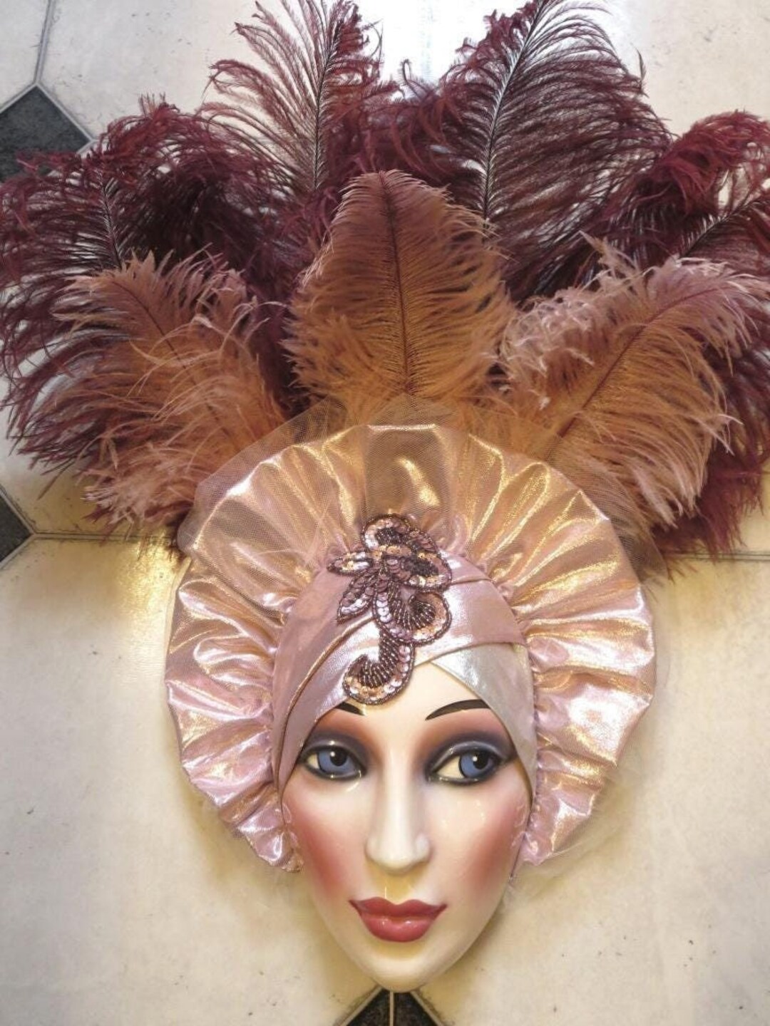 Clay Art Ceramic Face Wall Mask With Feathers, Musical Wall Hanging - Etsy