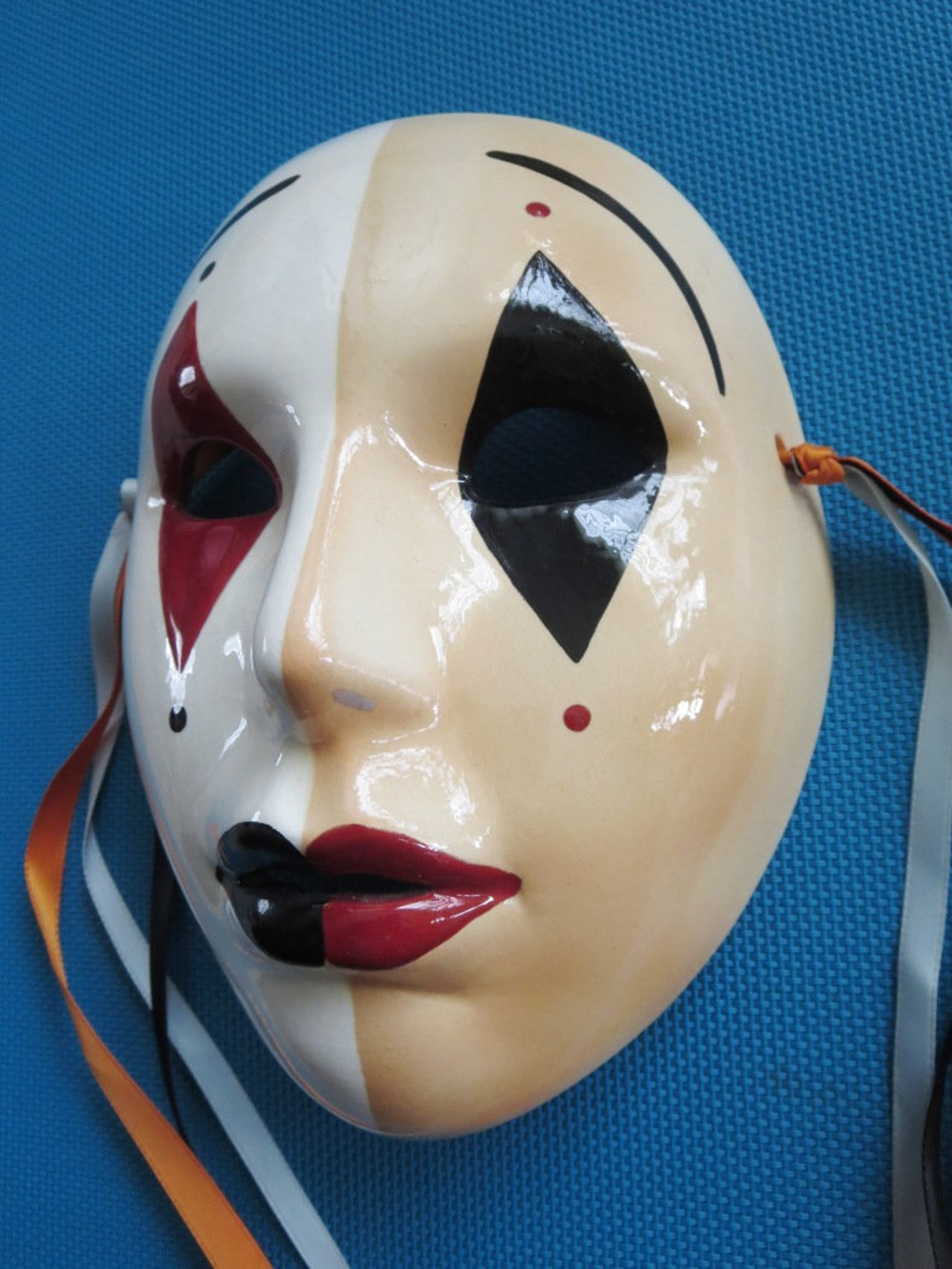 Clay Art Ceramic Face Wall Mask, Claudia Cohen's Vintage Mask; Mime - Etsy