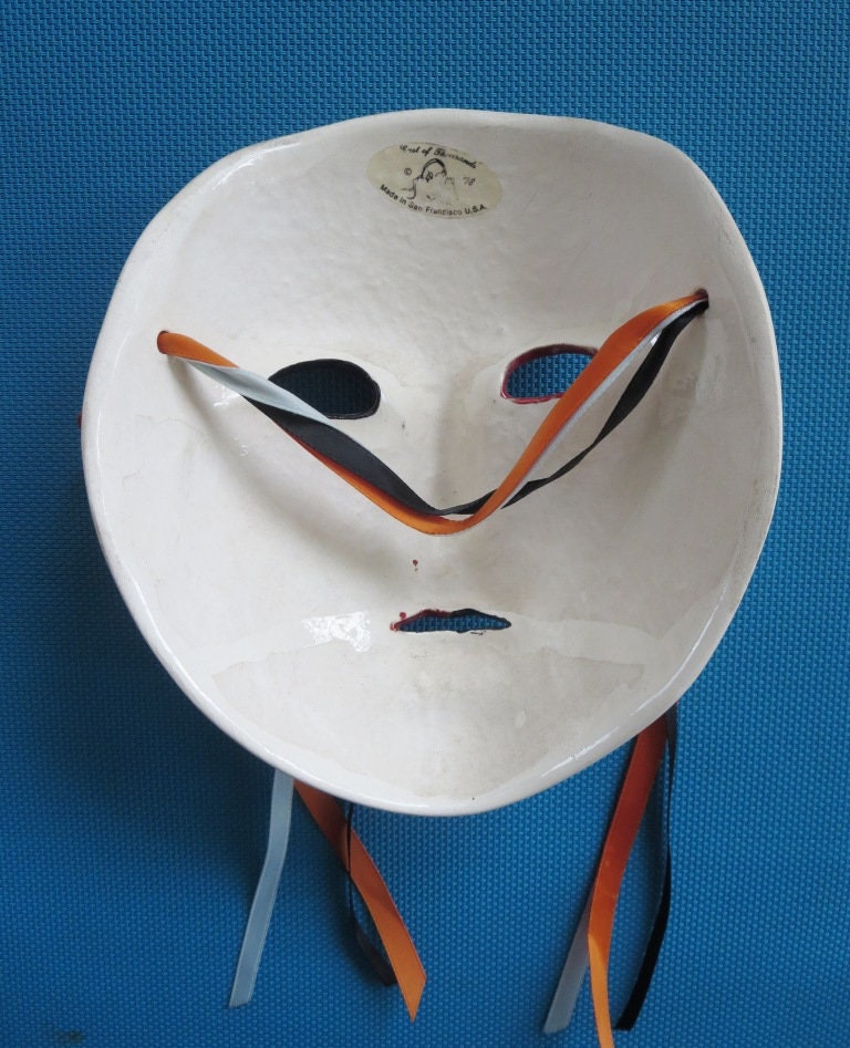 Clay Art Ceramic Face Wall Mask, Claudia Cohen's Vintage Mask; Mime - Etsy