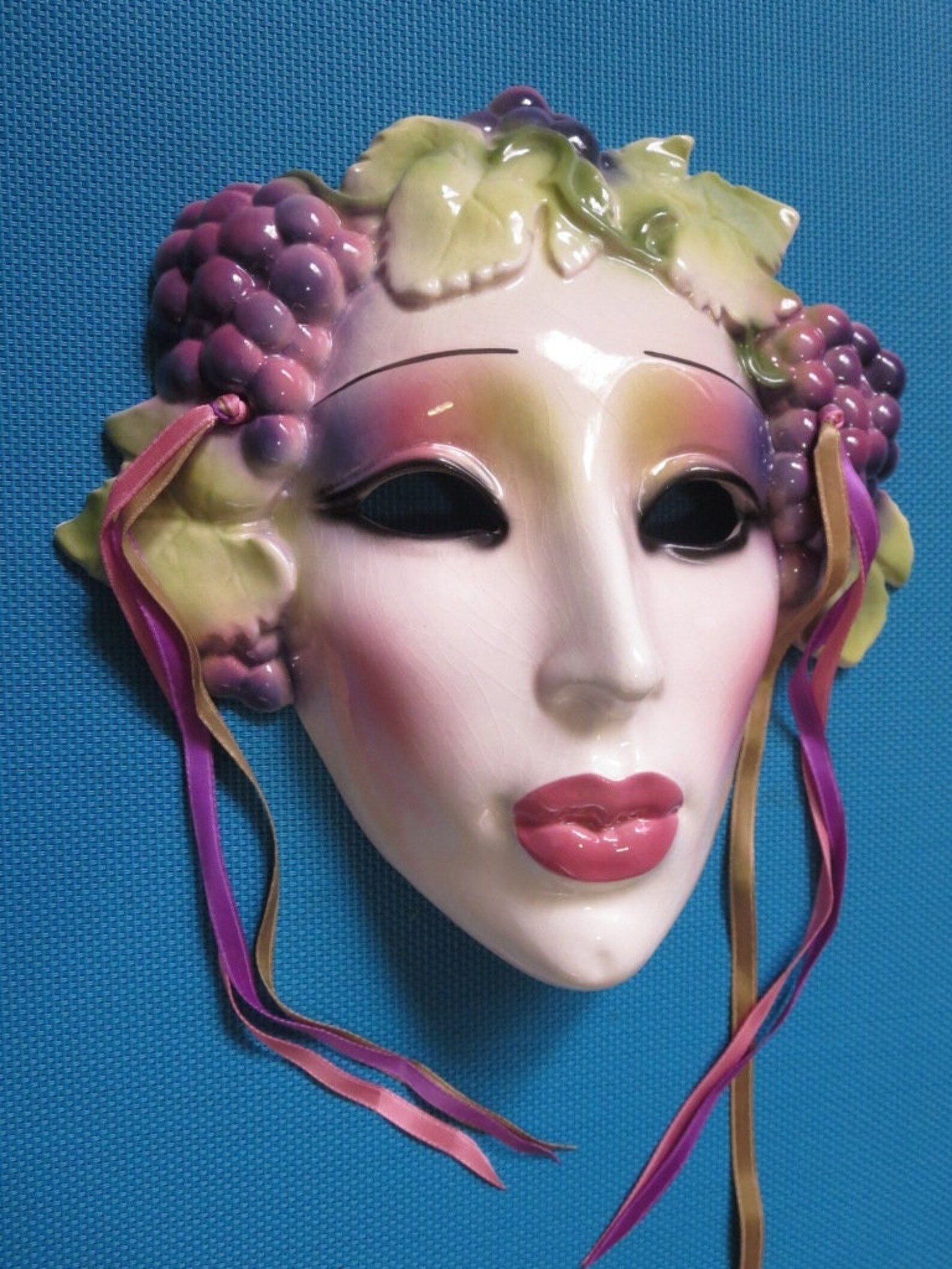 Clay Art Ceramic Face Wall Mask, Art Deco Style Exotic Woman With ...