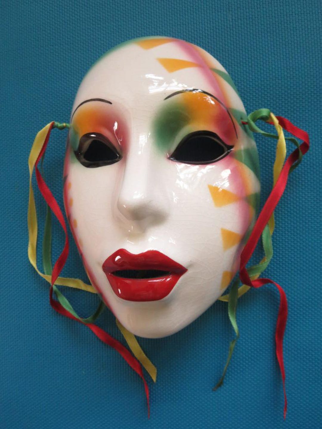 Clay Art Ceramic Face Wall Mask, Colorful, Abstract Wall Hanging - Etsy