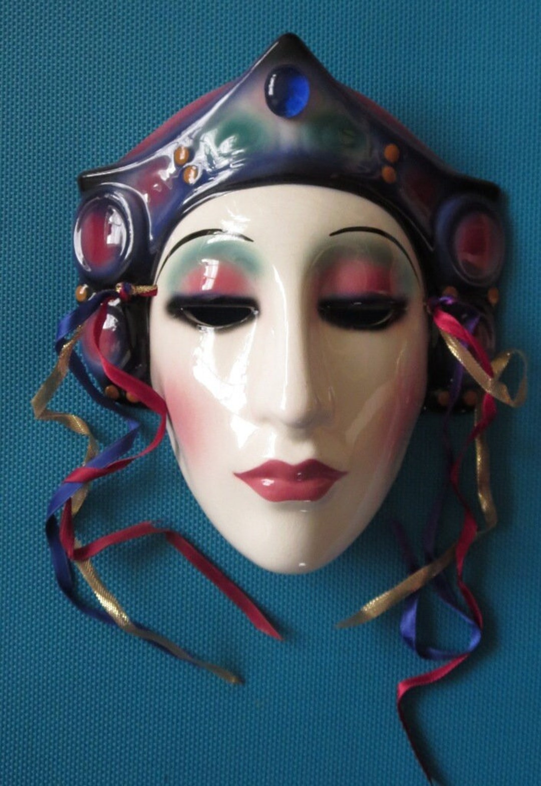 Clay Art Ceramic Face Wall Mask, Art Deco Face, Wall Hanging, Mata Hari ...