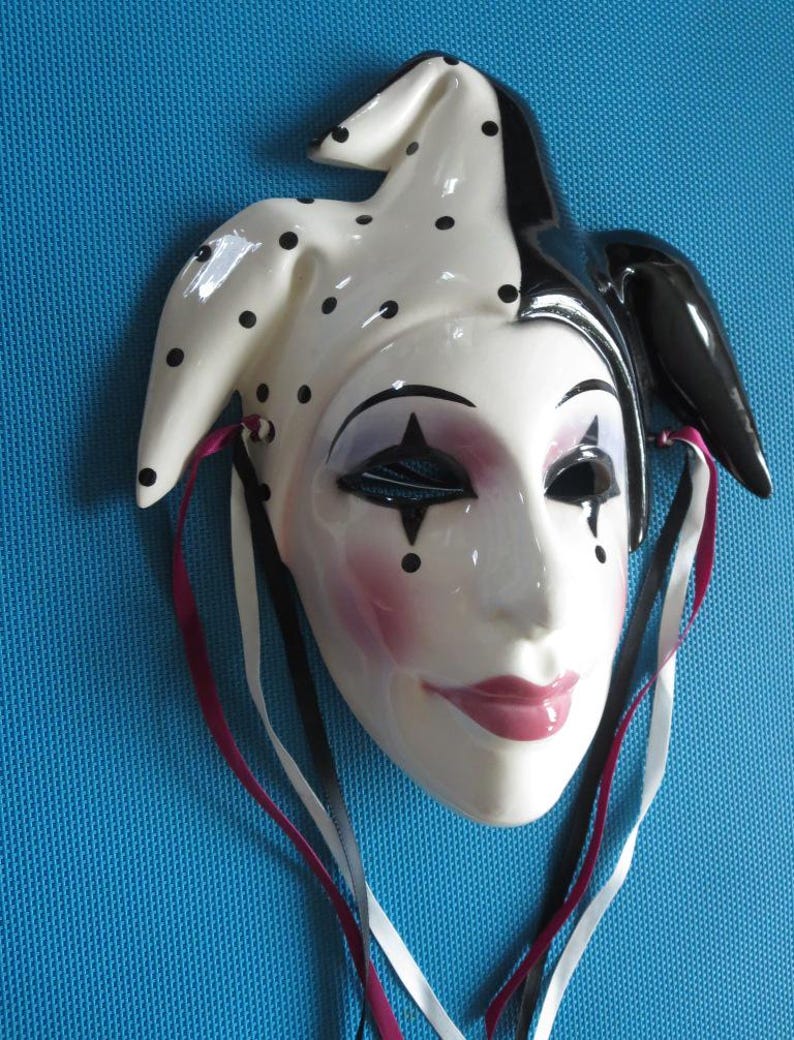 Clay Art Ceramic Face Wall Mask, Classic Jester, Wall Hanging - Etsy