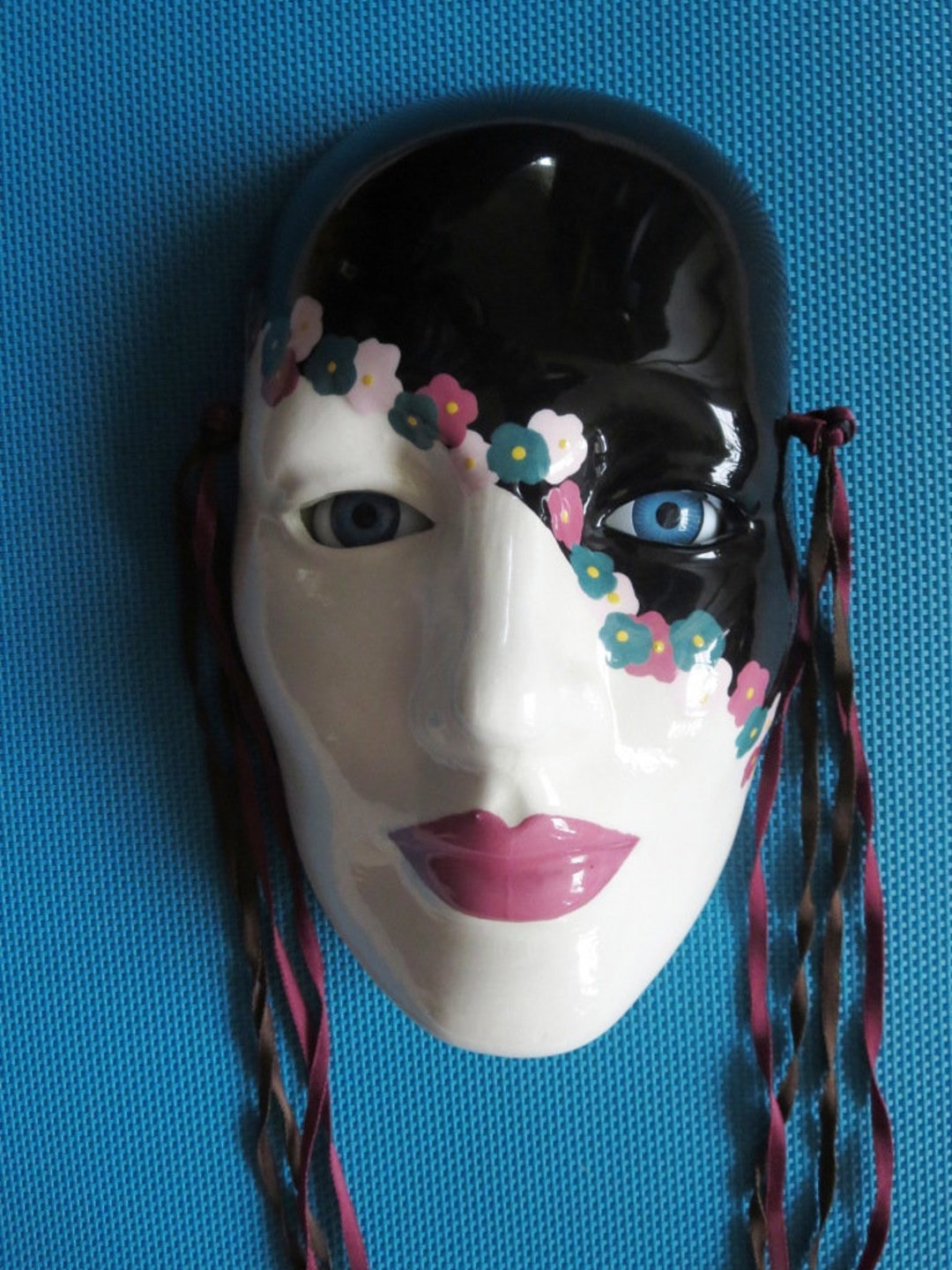 Ceramic Face Wall Art Mask, One of a Kind, Handmade & Hand Painted - Etsy