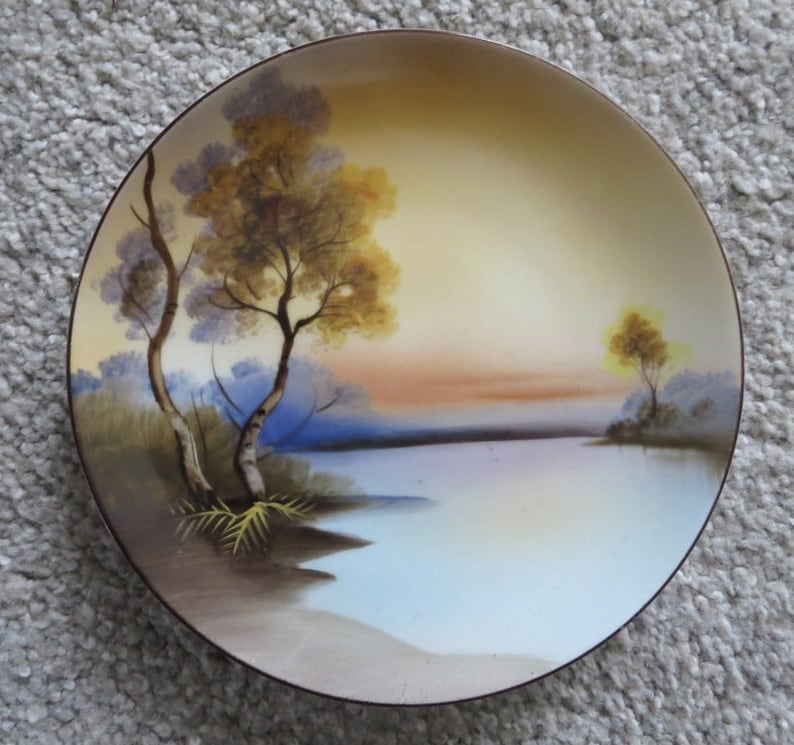 Vintage Noritake Hand Painted Porcelain Scenic Plates Set of 6 Made in ...