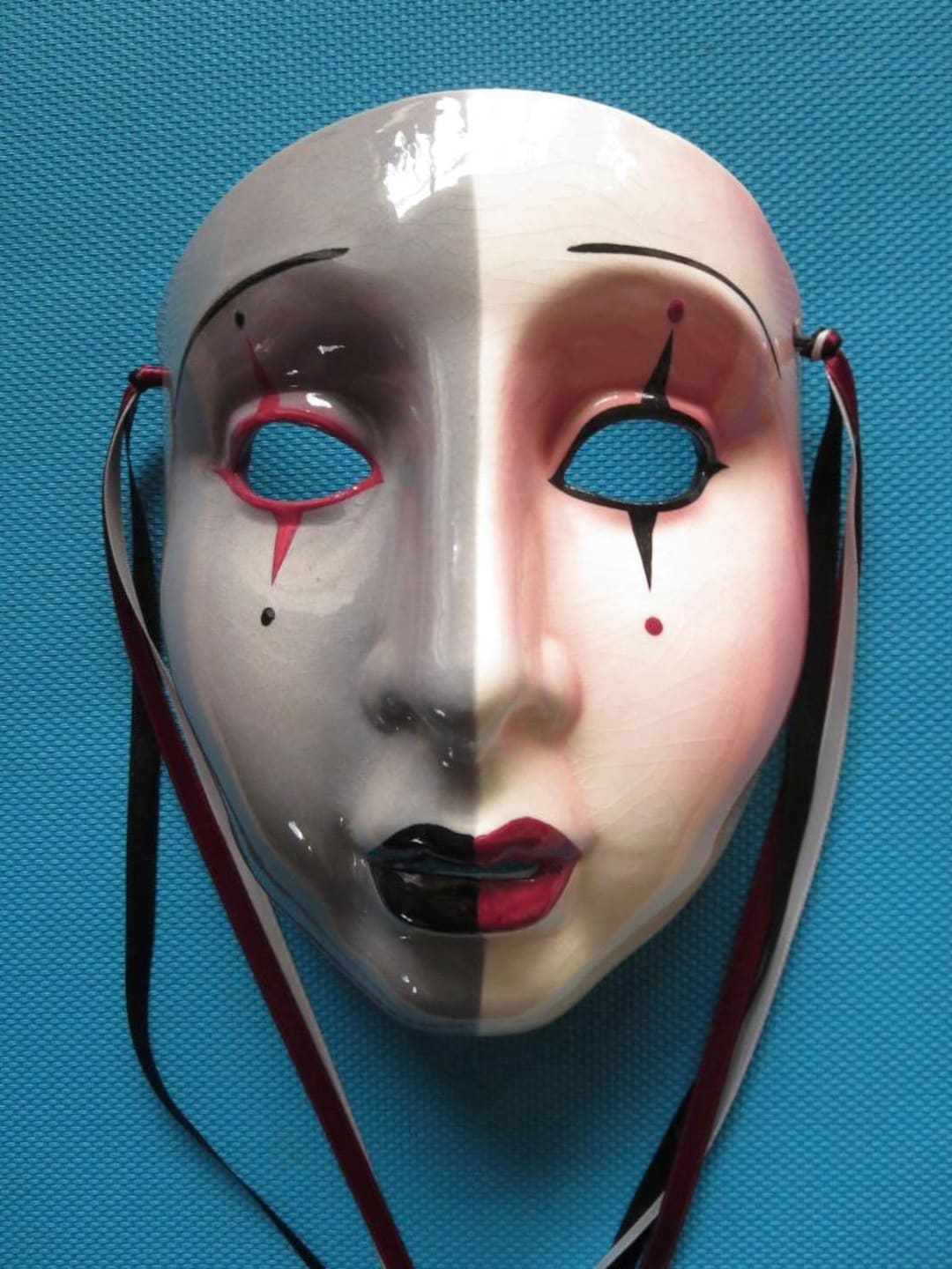 Clay Art Ceramic Face Wall Mask, Classic Mime Wall Hanging - Etsy