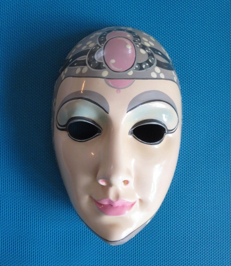 Authentic Italian Ceramic Wall Mask, Art Nouveau Face, Stonelite, Made ...