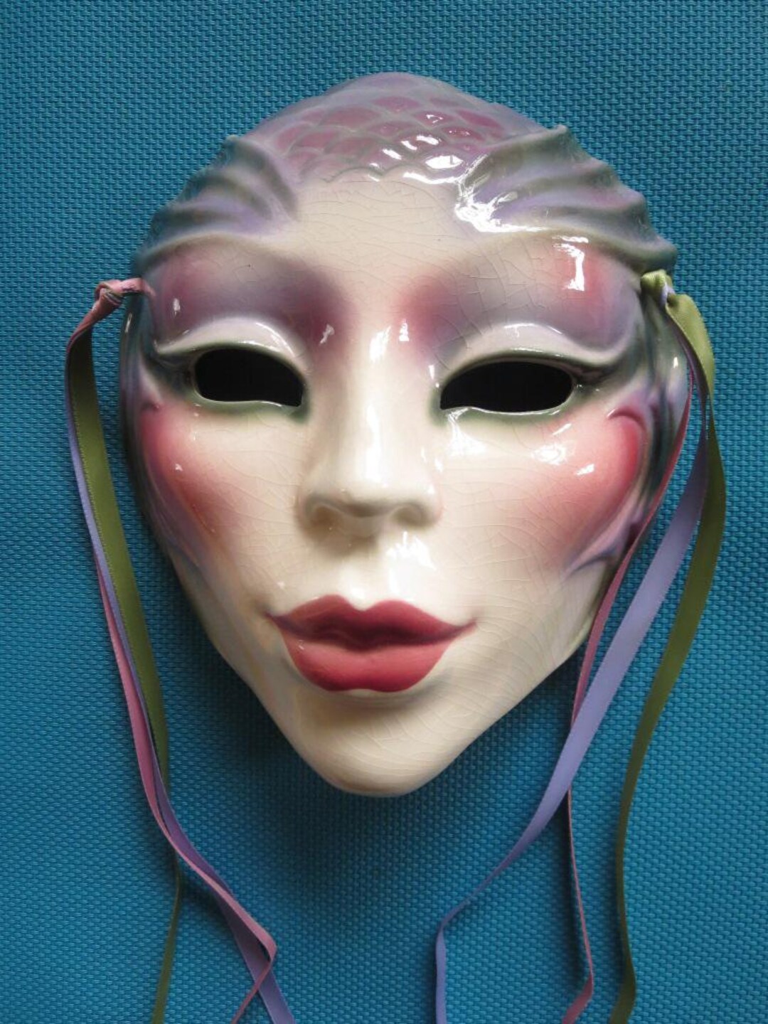 Clay Art Ceramic Face Mask, Art Deco Wall Decor, Mermaid - Etsy