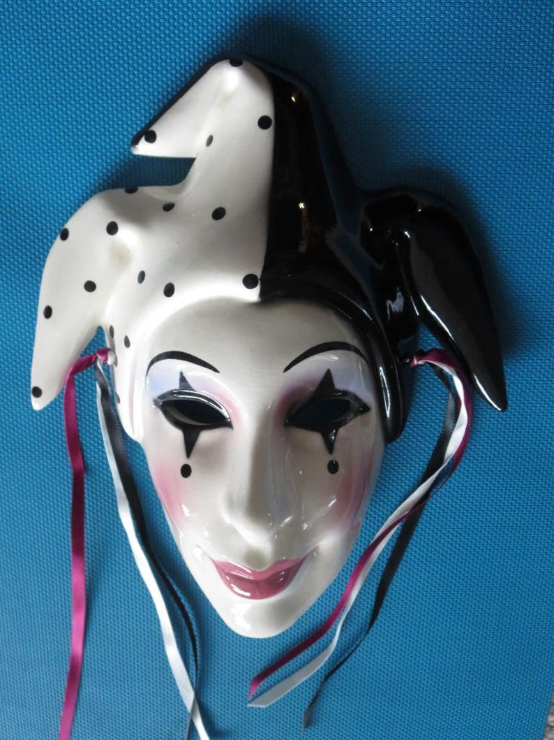 Clay Art Ceramic Face Wall Mask, Classic Jester, Wall Hanging - Etsy
