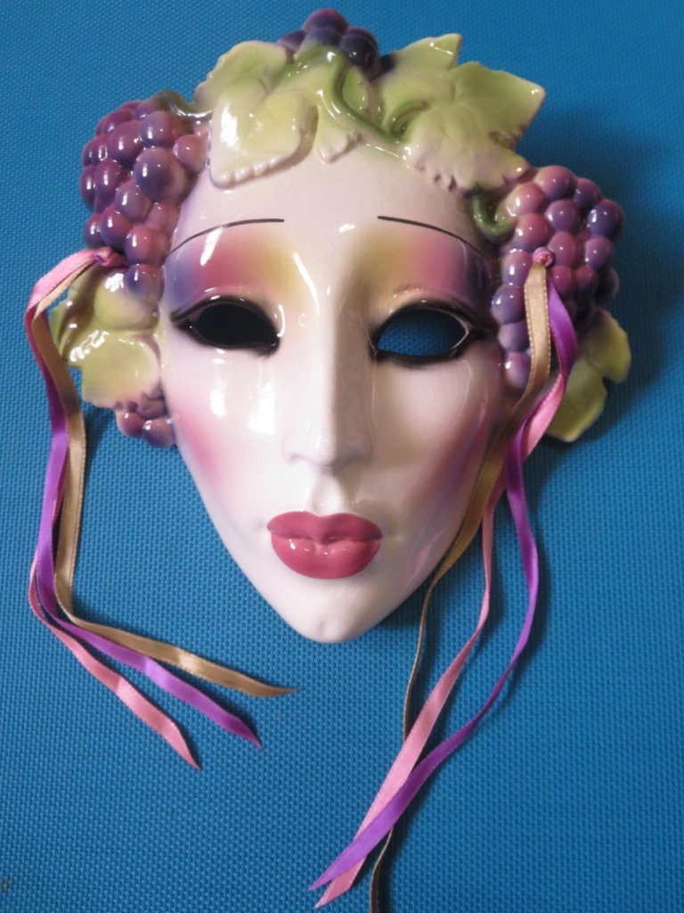 Clay Art Ceramic Face Wall Mask, Art Deco Style Exotic Woman With ...
