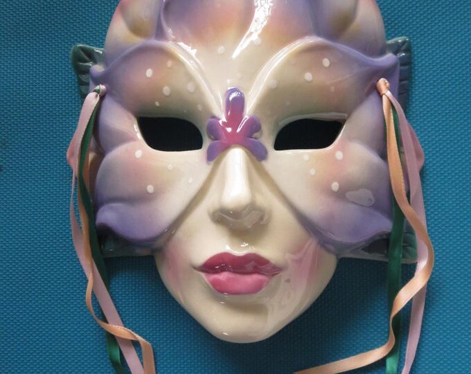 Clay Art Ceramic Face Wall Mask, Spring Blossom, Wall Hanging - Etsy