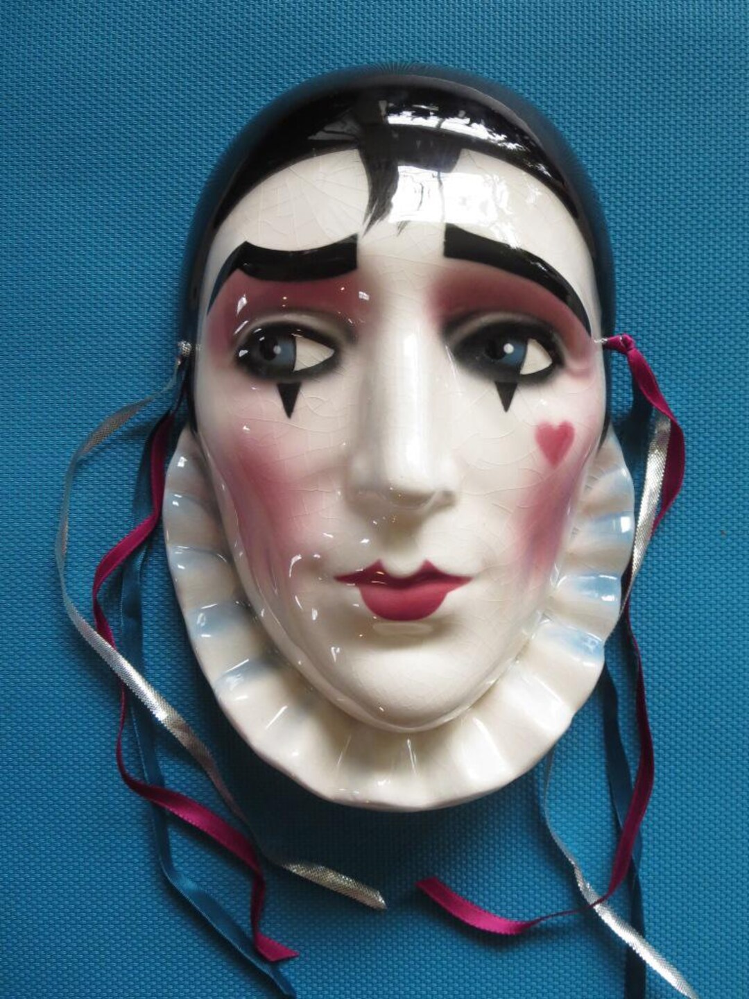 Clay Art Ceramic Face Wall Mask, Male Pierrot, Mime - Etsy