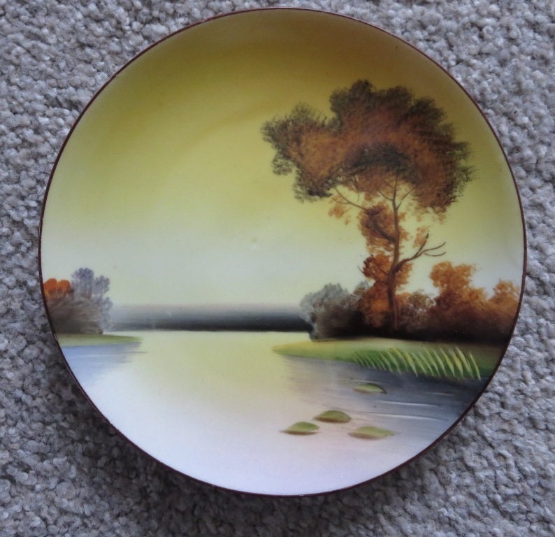 Vintage Noritake Hand Painted Porcelain Scenic Plates Set of 6 Made in ...