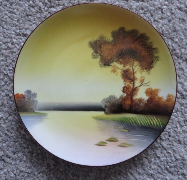 Vintage Noritake Hand Painted Porcelain Scenic Plates Set of 6 Made in ...
